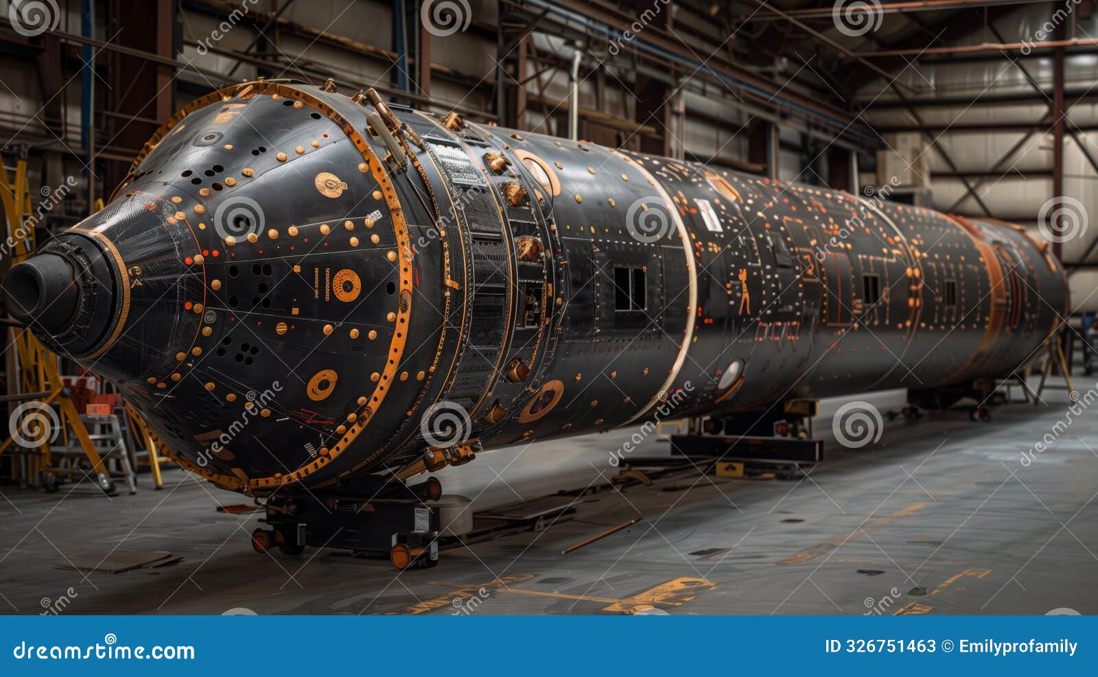 Engineers Integrate Payload on Large Cylindrical Structure Stock Image ...