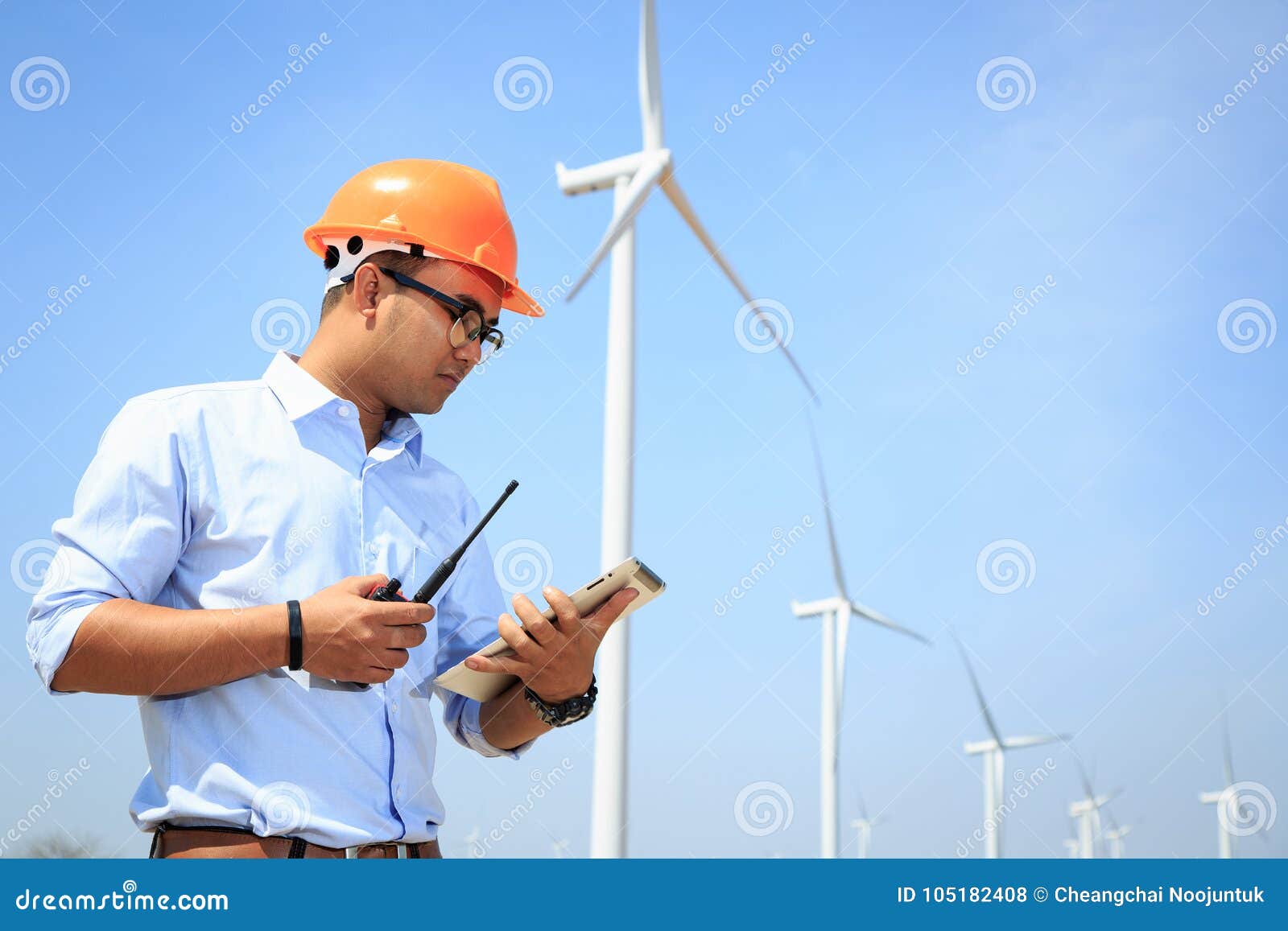 Wind turbine stock photo. Image of engineer, mill, propeller - 105182408