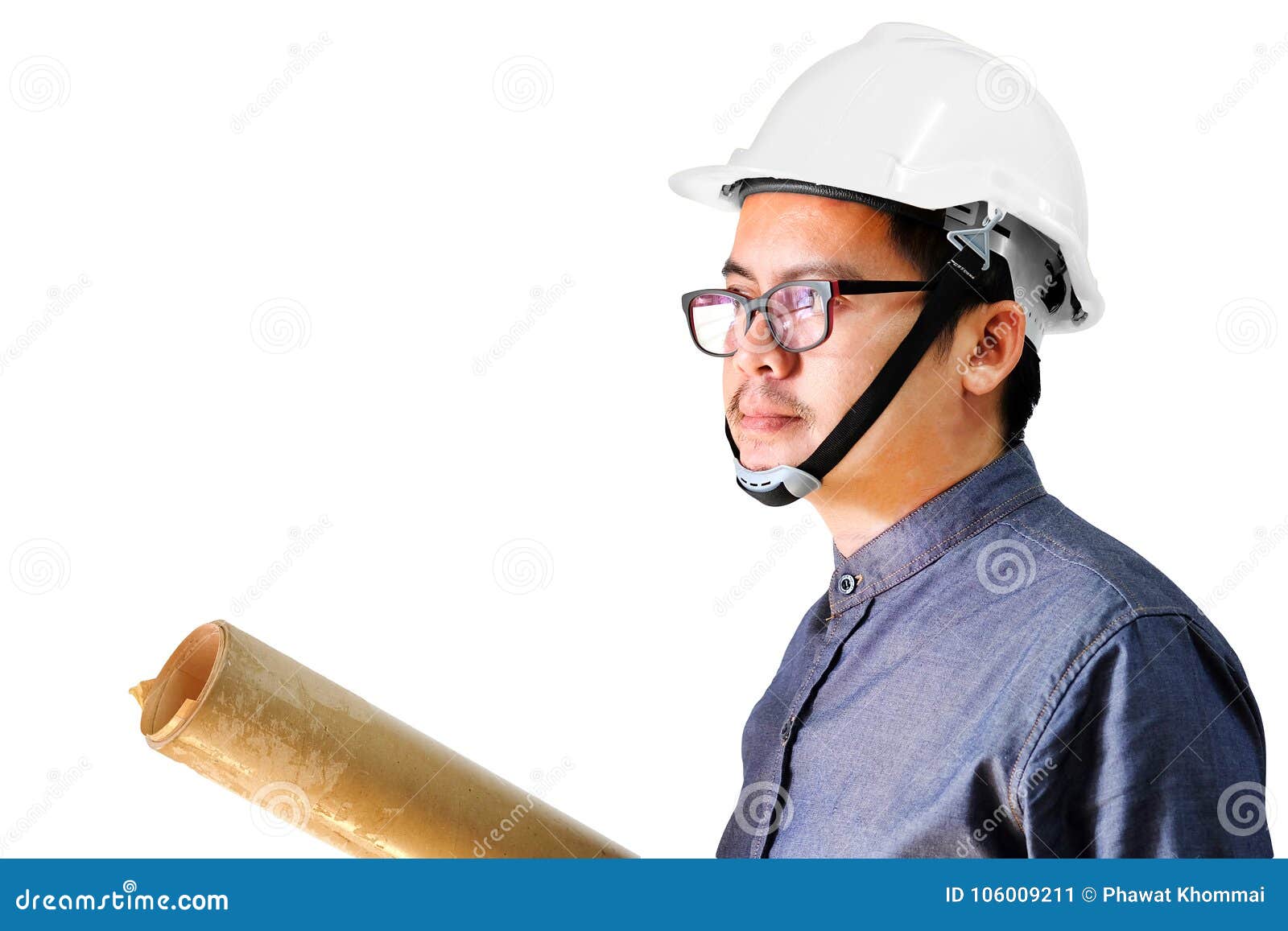 Engineers Man are Thinking of Something Isolated on White Stock Image ...