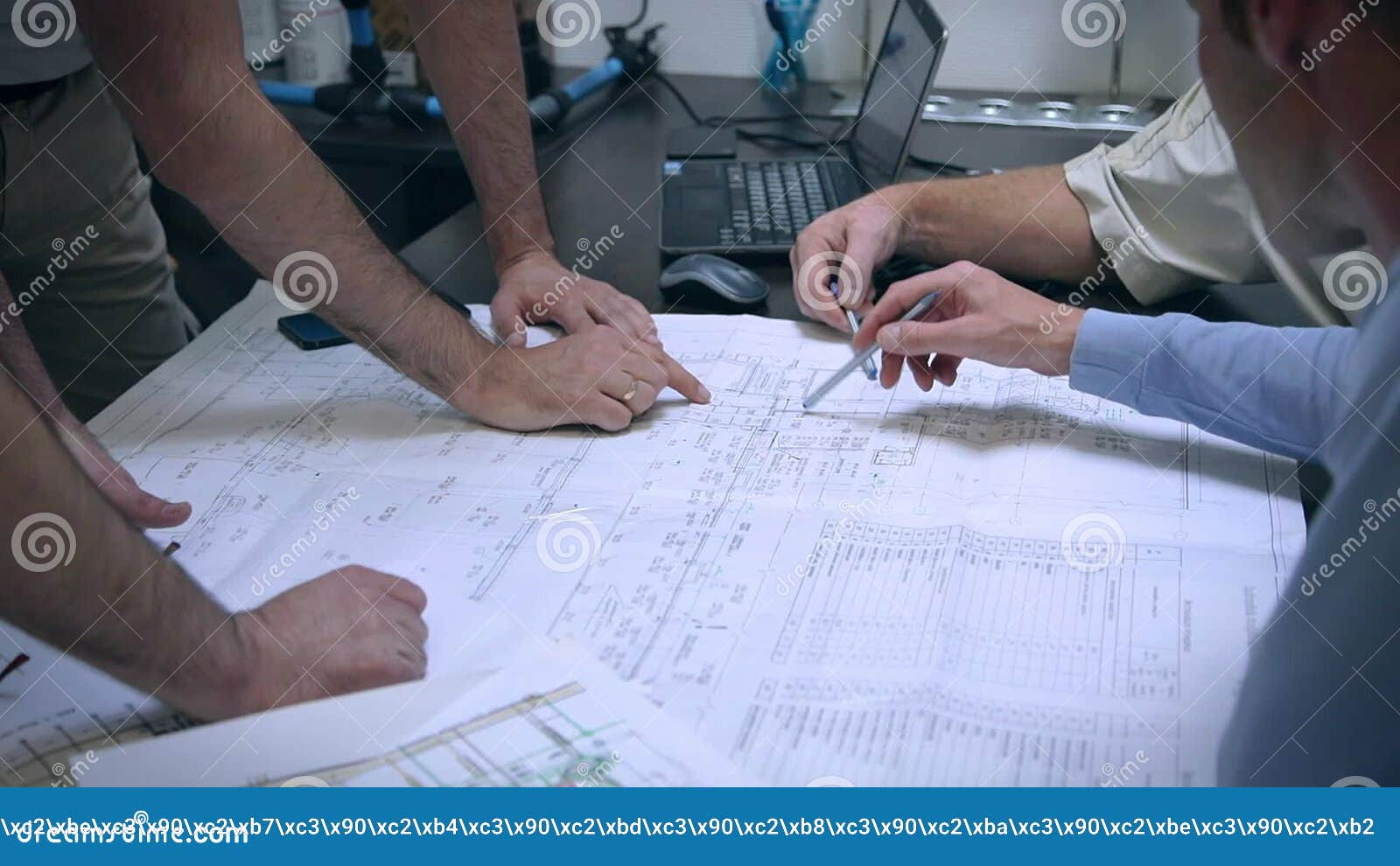 Engineers and Managers in the Conference Room Discuss Drawings and ...