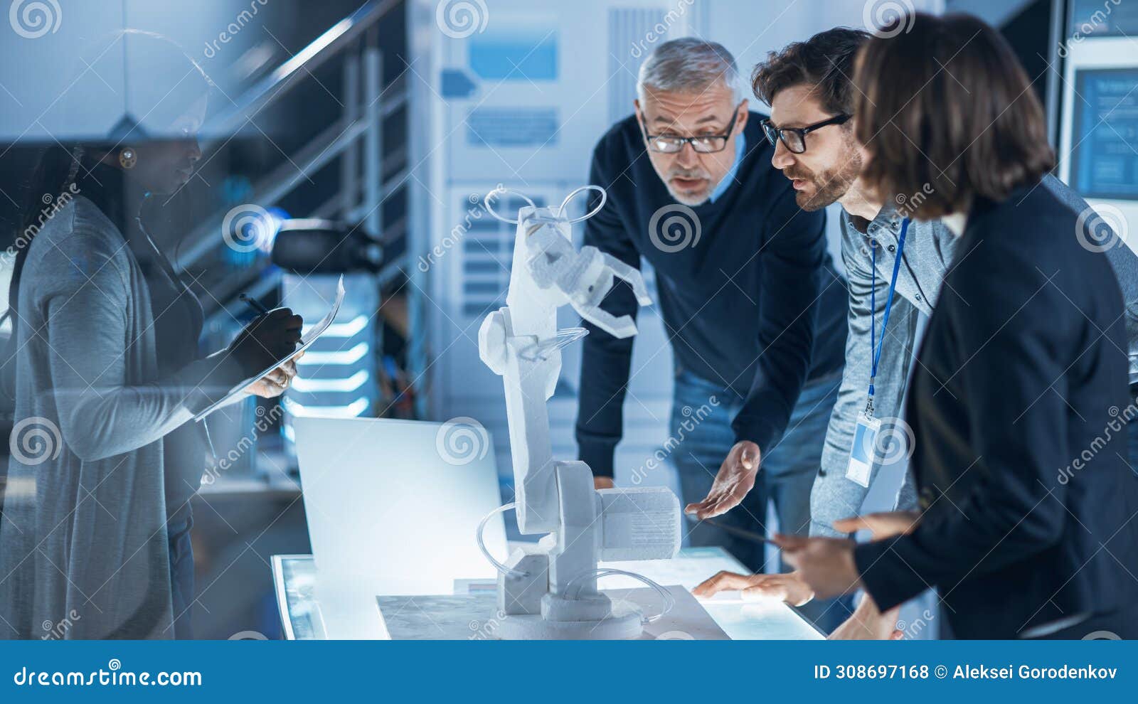 Engineers Meeting in Robotic Research Laboratory: Engineers, Scientists ...