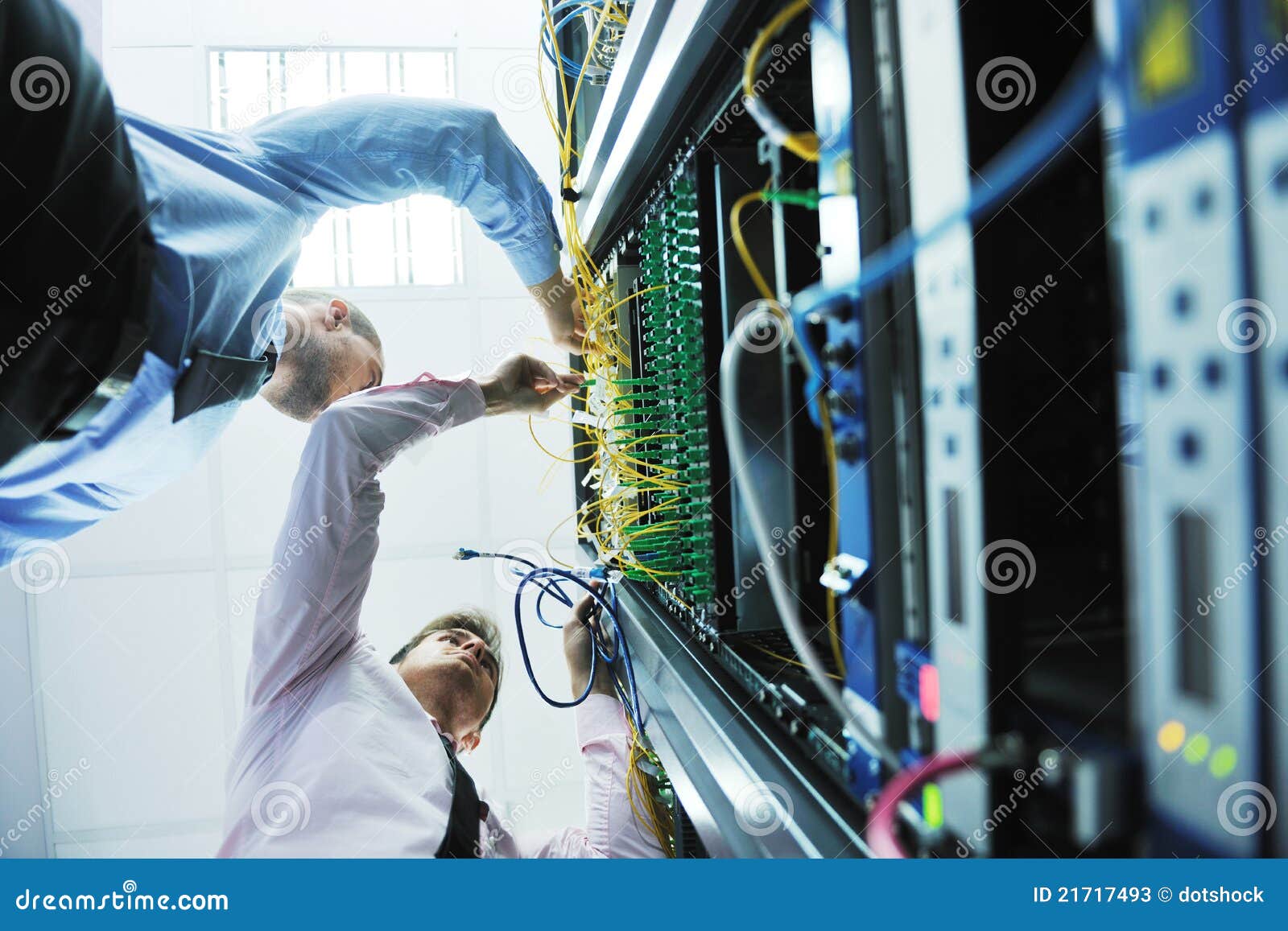 It Engineers in Network Server Room Stock Image - Image of cable ...