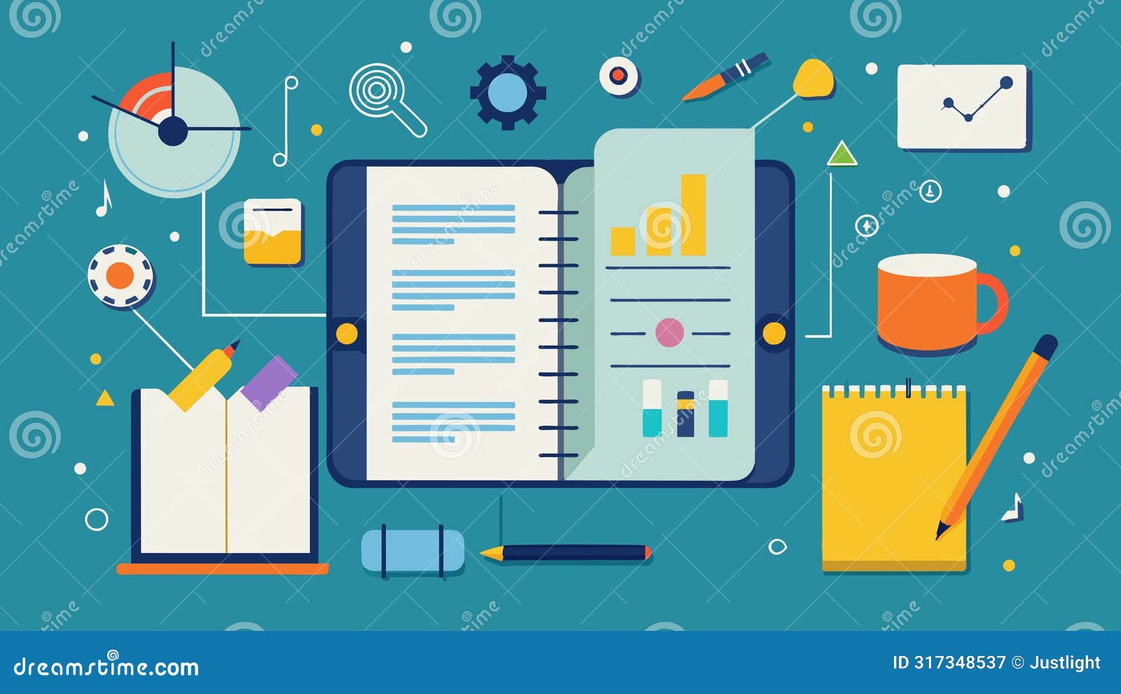 The Engineers Notebook Lies Open on the Desk Filled with Scribbled ...