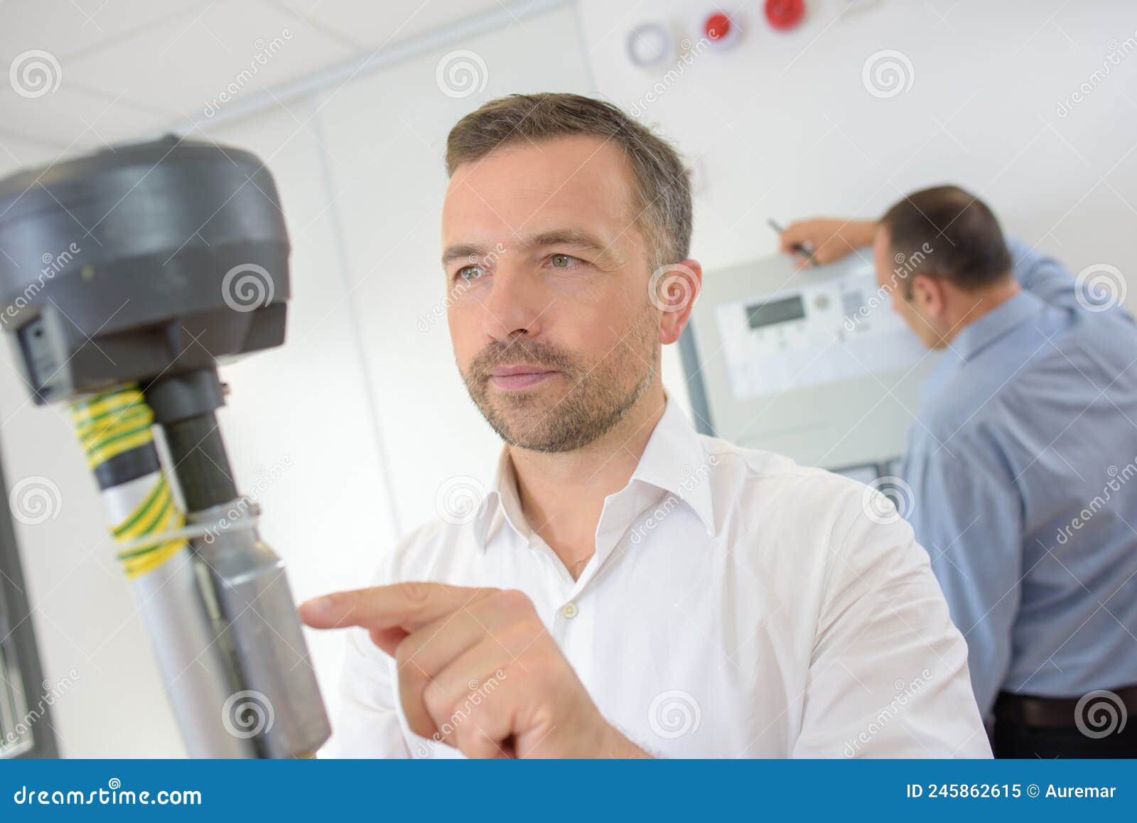 Engineers Operating Machine Stock Image - Image of technician, control ...