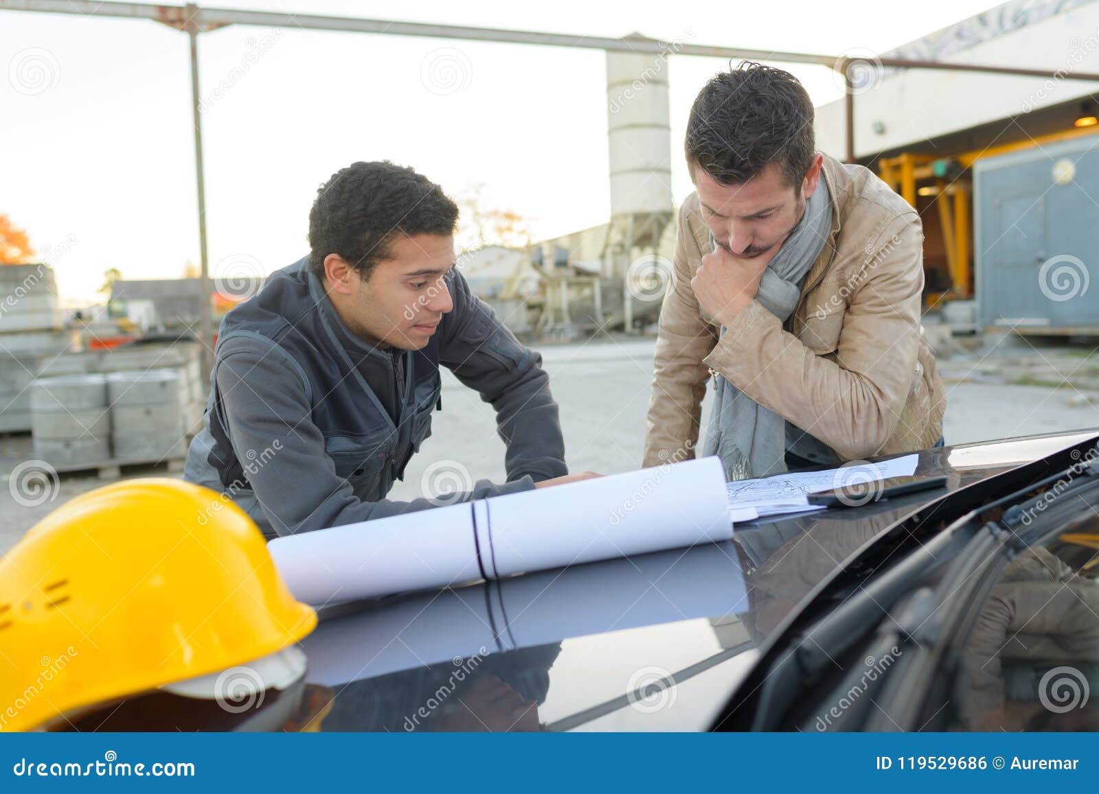 Engineers Outside Building Site Stock Photo - Image of project ...