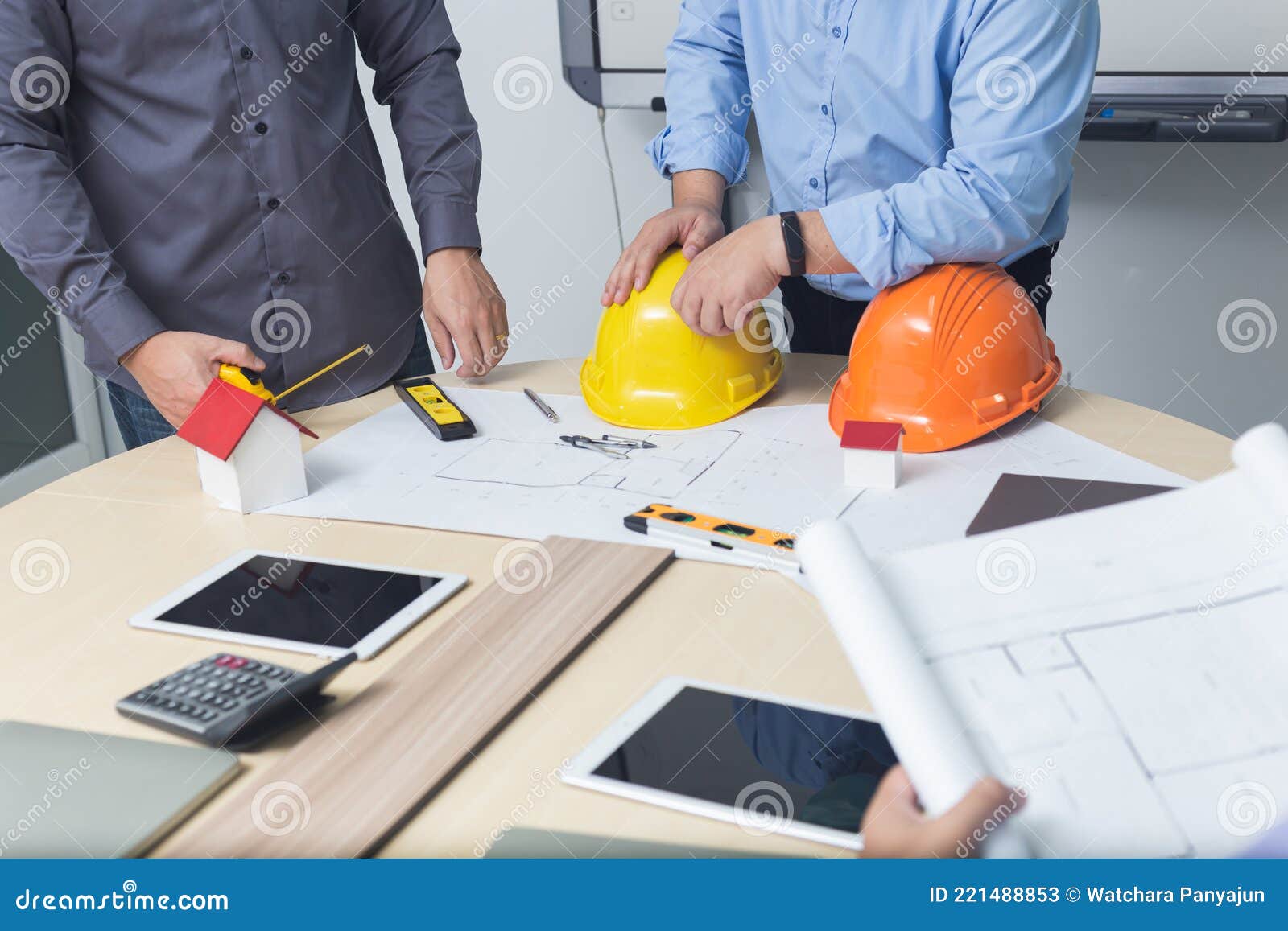 Engineers with the Project Supervisor in the Office Stock Image - Image ...