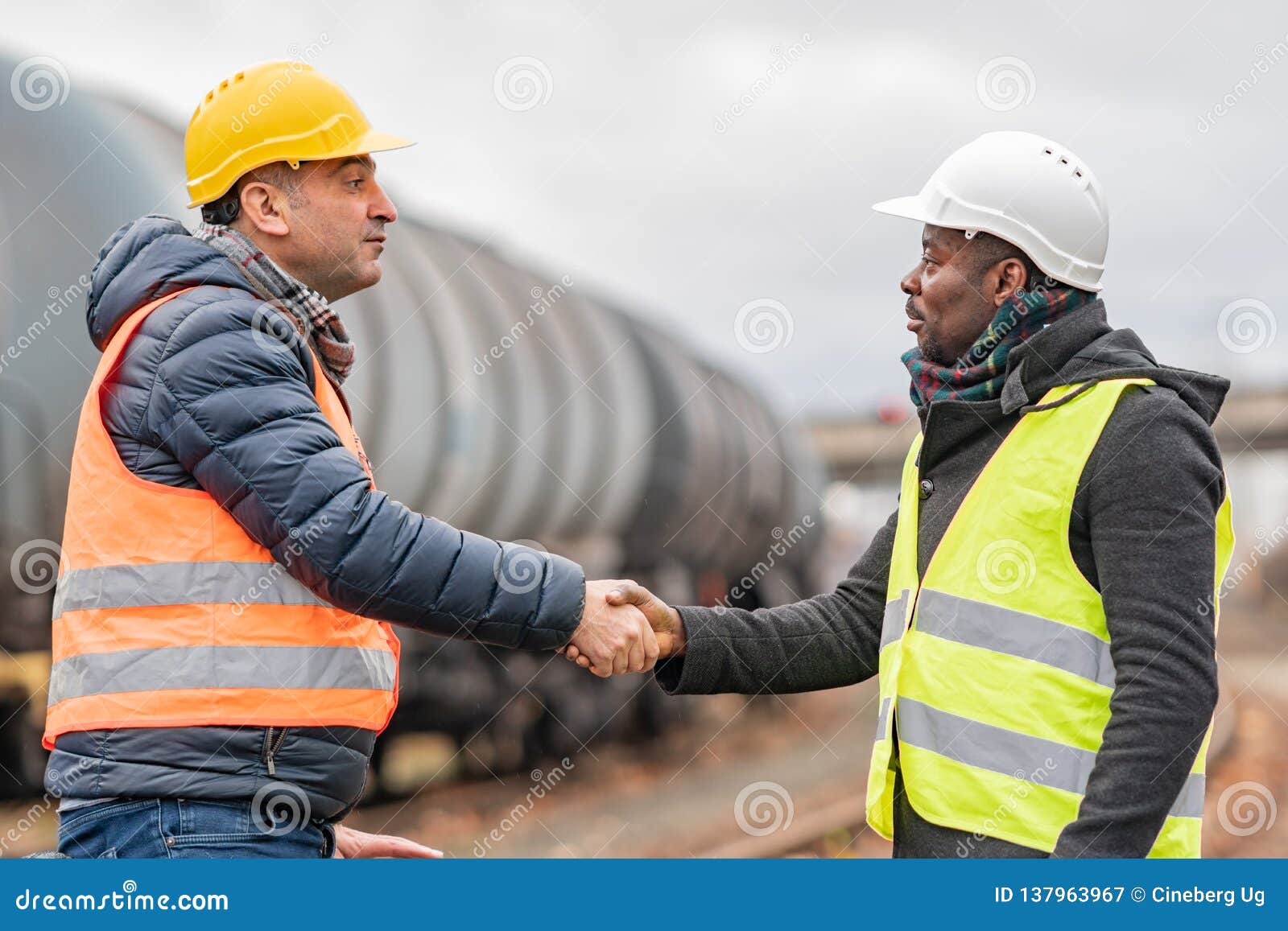 Engineers Reaching an Agreement Stock Image - Image of equipment ...