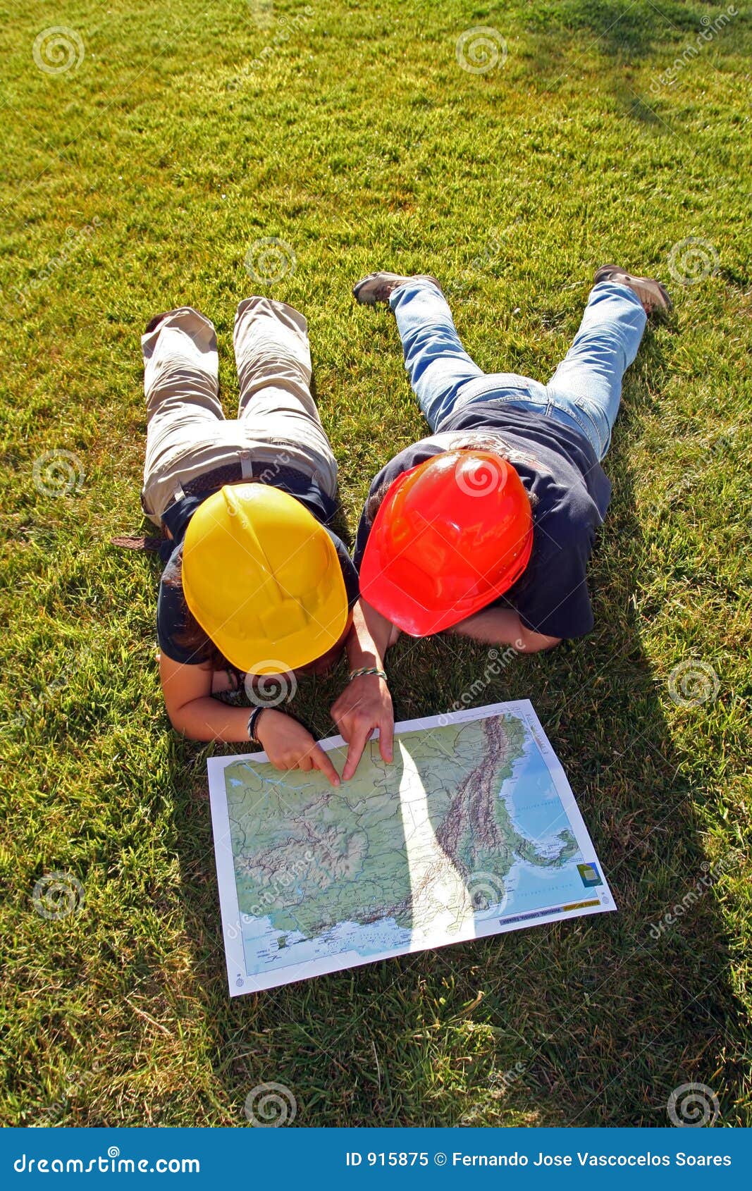 Engineers reading a map stock image. Image of glance, material - 915875