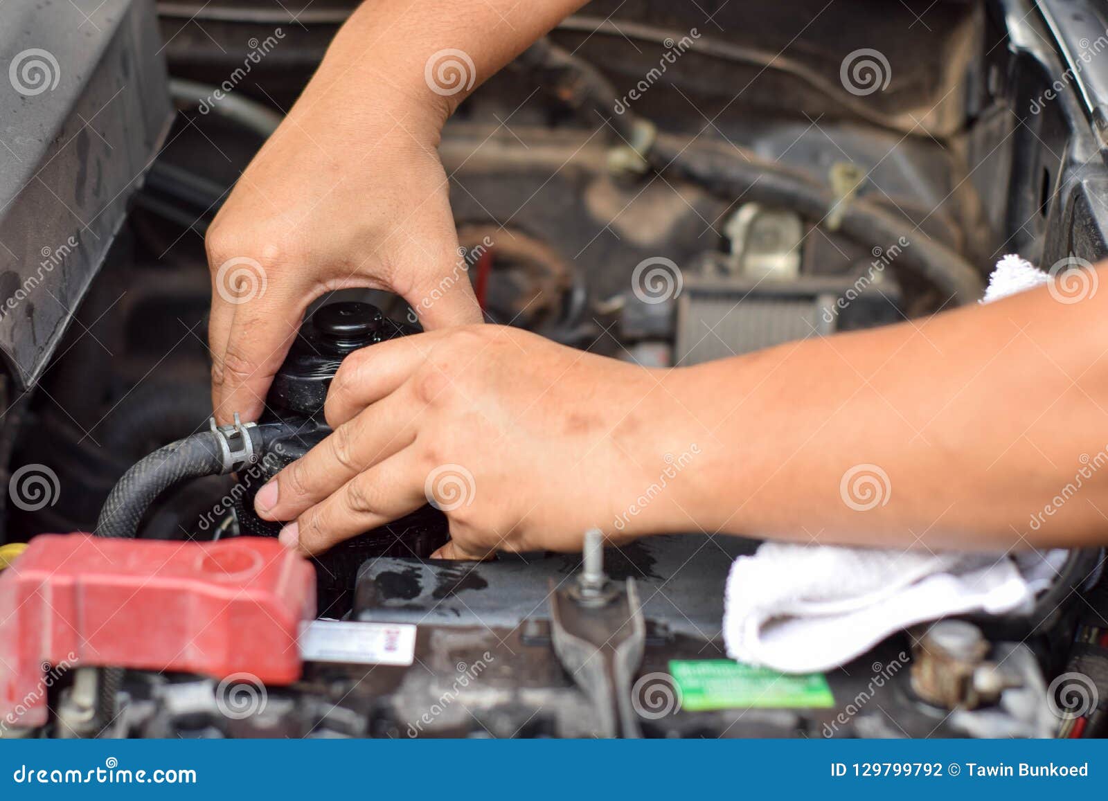 Engineers are Repairing Engines with Tools. Stock Photo - Image of ...