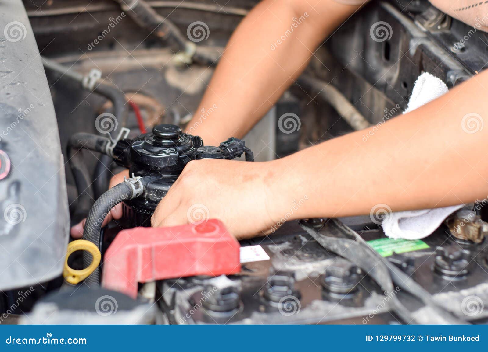 Engineers are Repairing Engines with Tools. Stock Photo - Image of ...