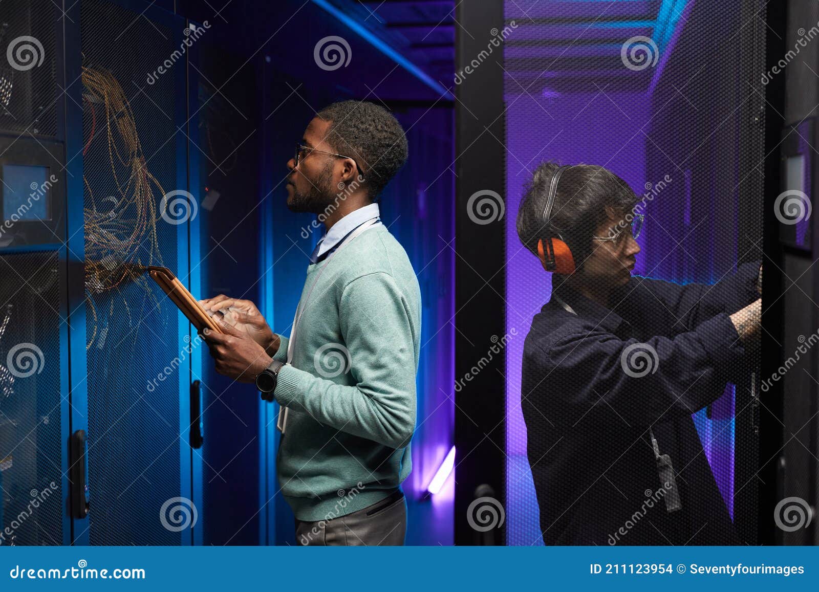 It Engineers in Server Room Stock Photo - Image of information ...