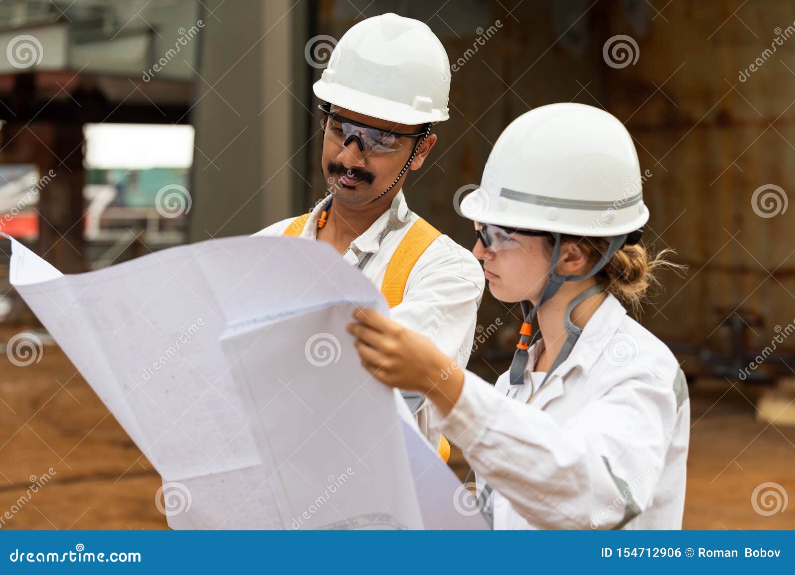 The Engineers at the Shipyard Stock Photo - Image of dock, people ...