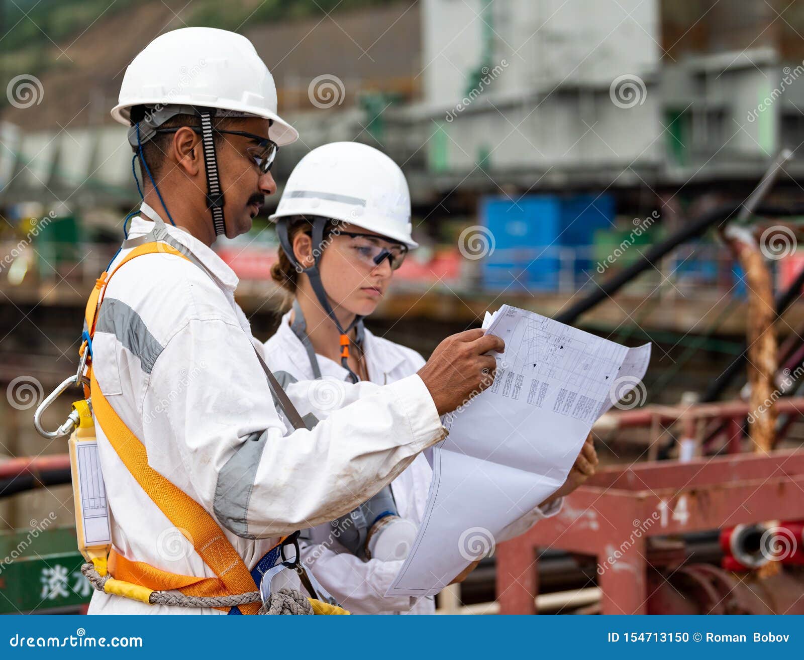 The Engineers at the Shipyard Stock Photo - Image of dock, construction ...