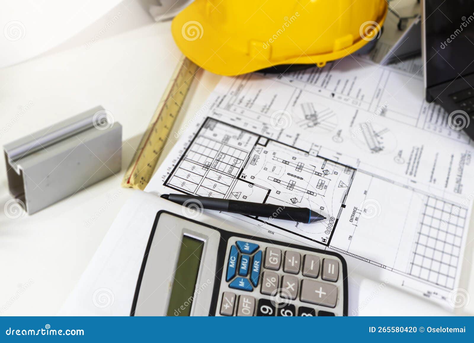 Engineers Sit and Work on Building Design and System Work.,construction ...