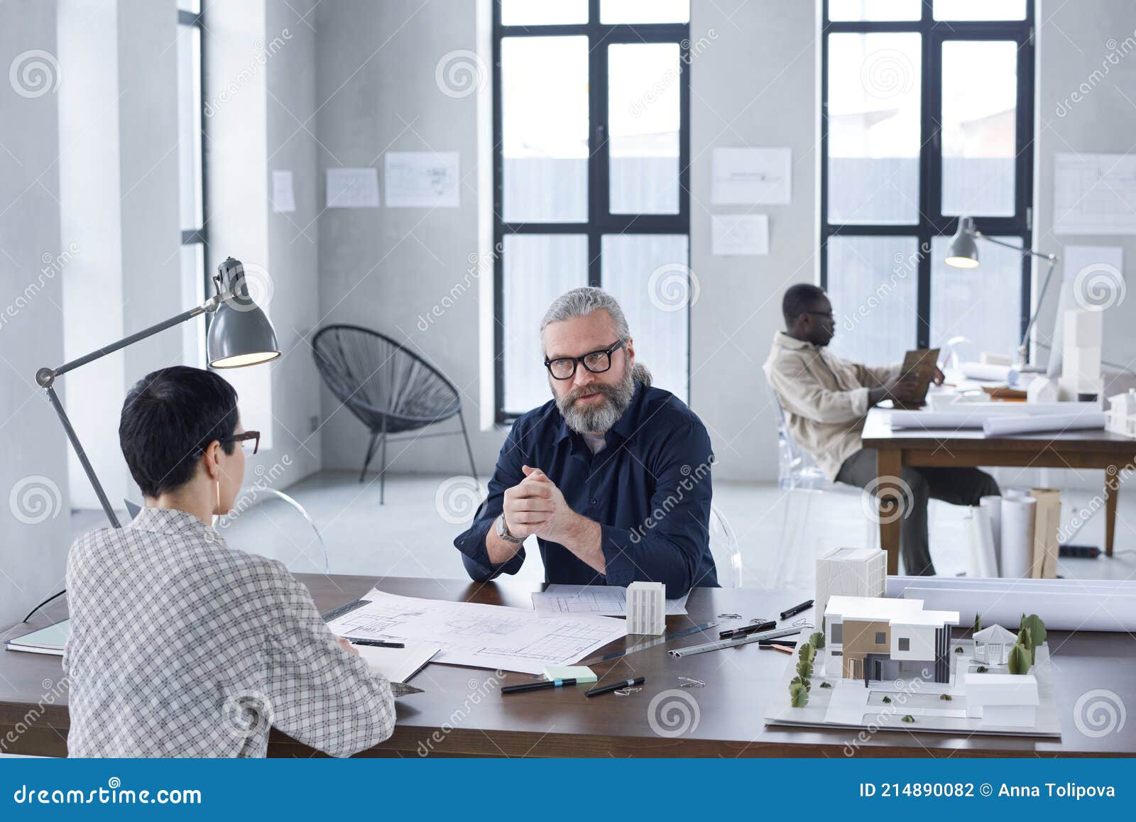 Engineers Sitting at Meeting at Office Stock Photo - Image of design ...