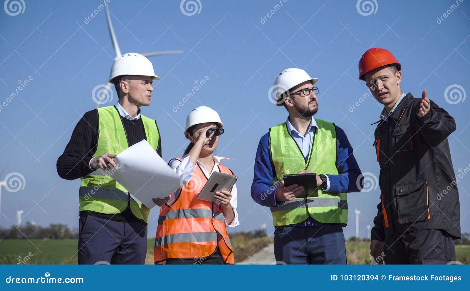 Engineers Standing in Open Field Stock Photo - Image of employment ...