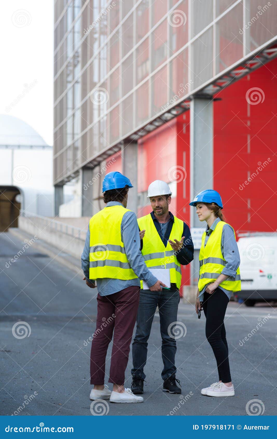 Engineers Standing Outside Factory Stock Image - Image of ...