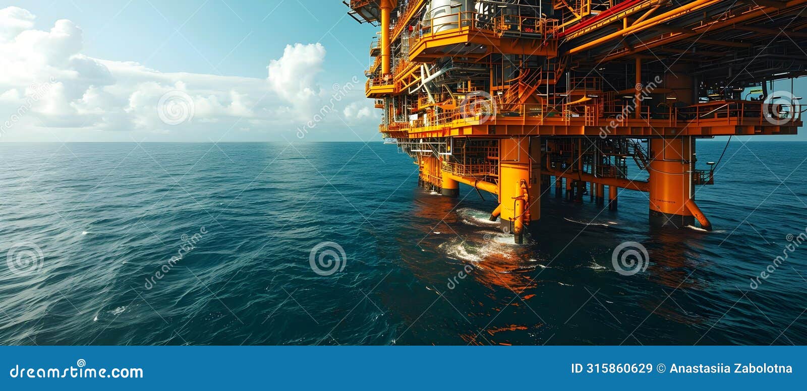 Engineers Supervising the Construction of an Offshore Oil Rig in the ...