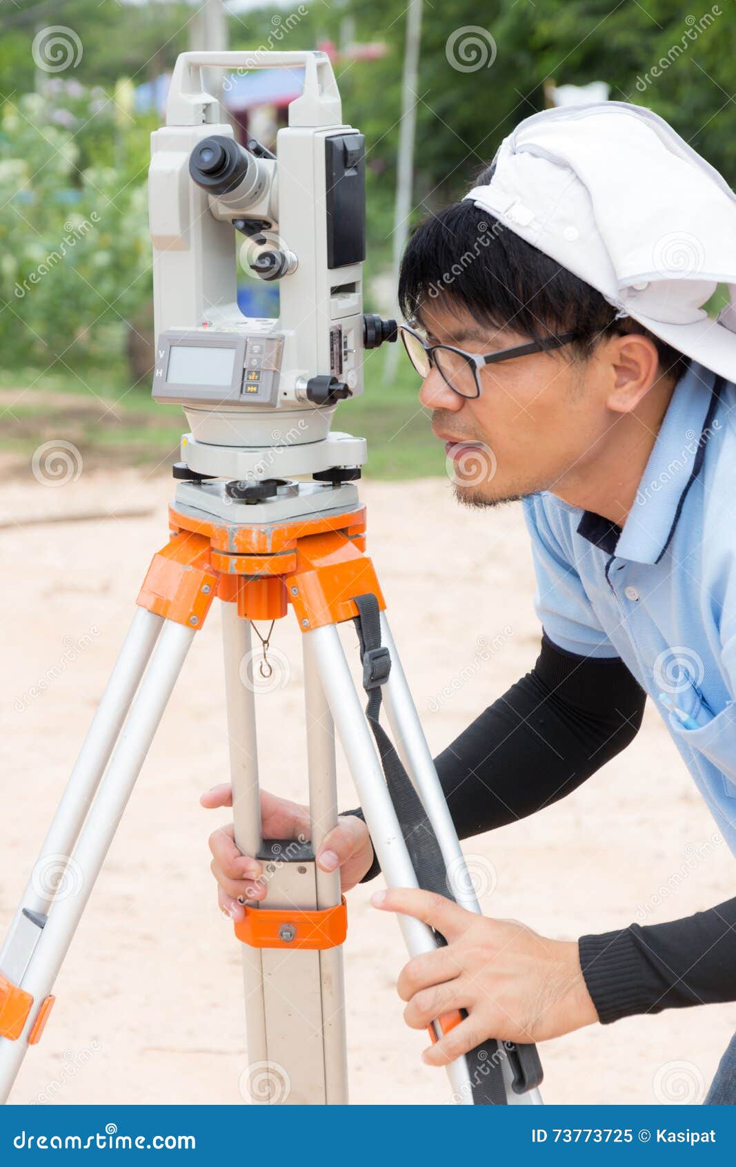 Engineers survey stock image. Image of equipment, horizontal - 73773725