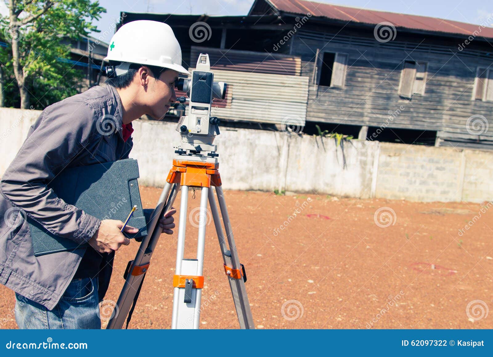 Engineers survey stock photo. Image of engineer, checking - 62097322