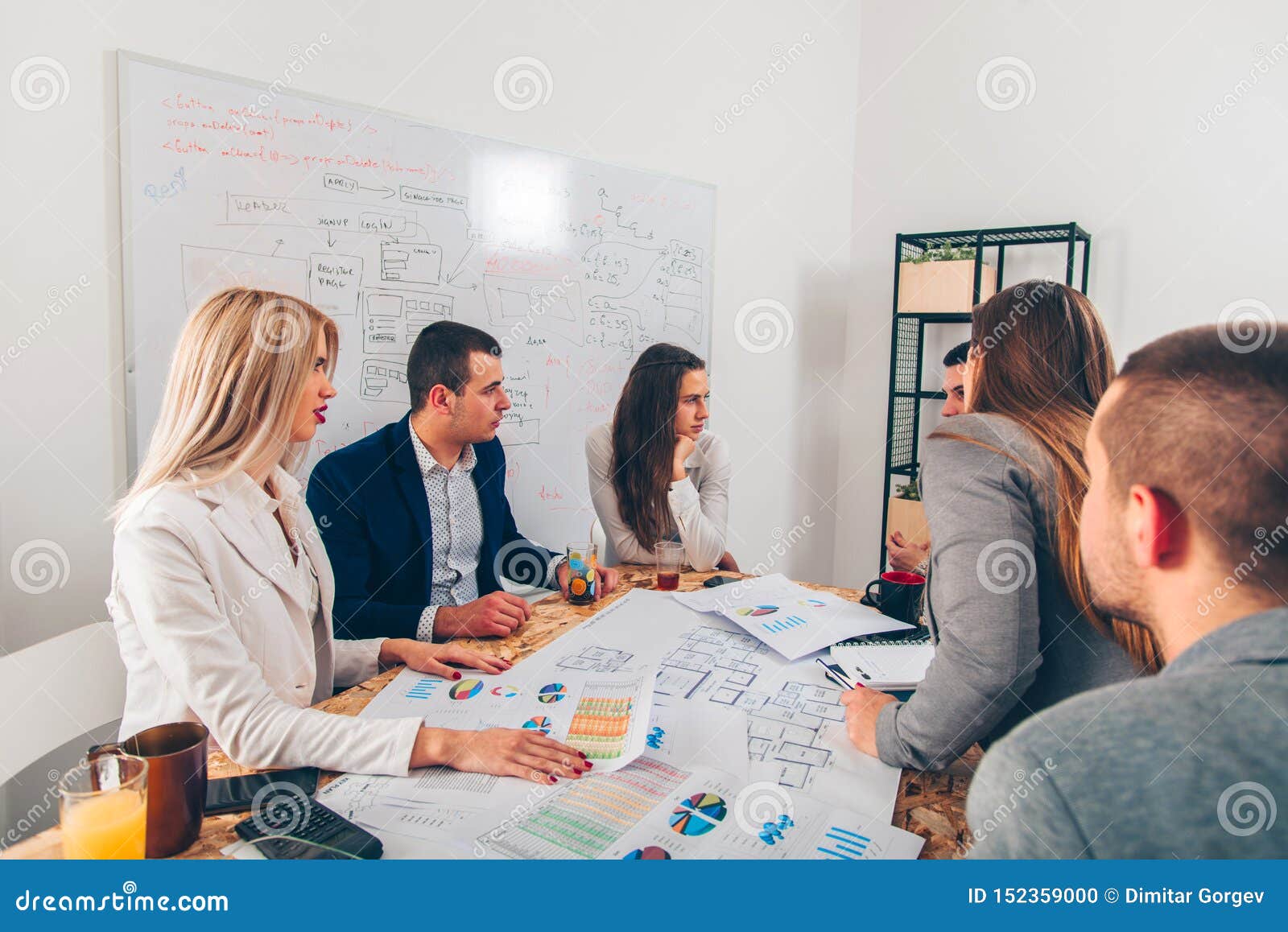 Engineers Talking in the Business Office Stock Photo - Image of desk ...