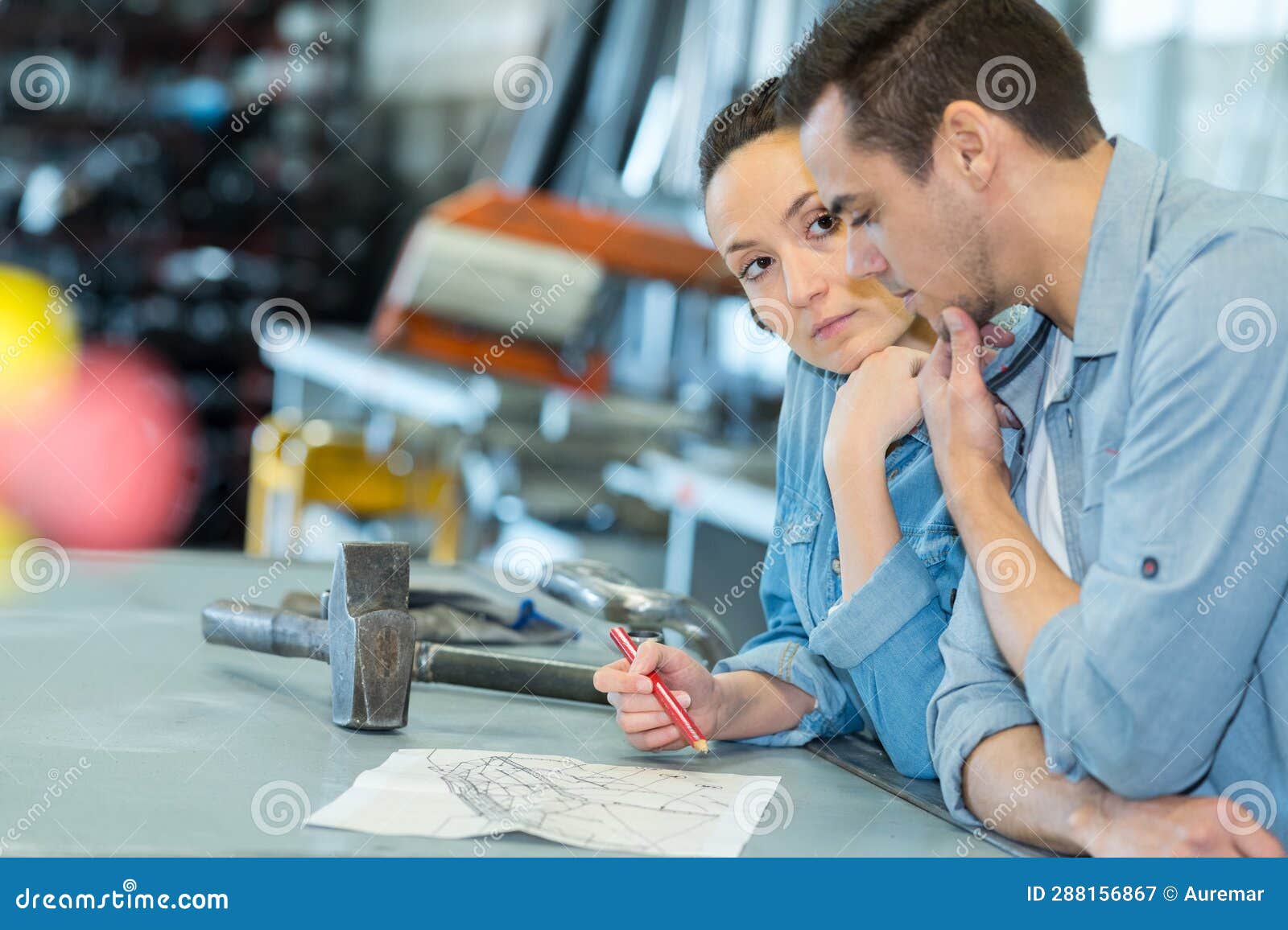 Engineers Talking in Modern Factory Stock Image - Image of interacting ...