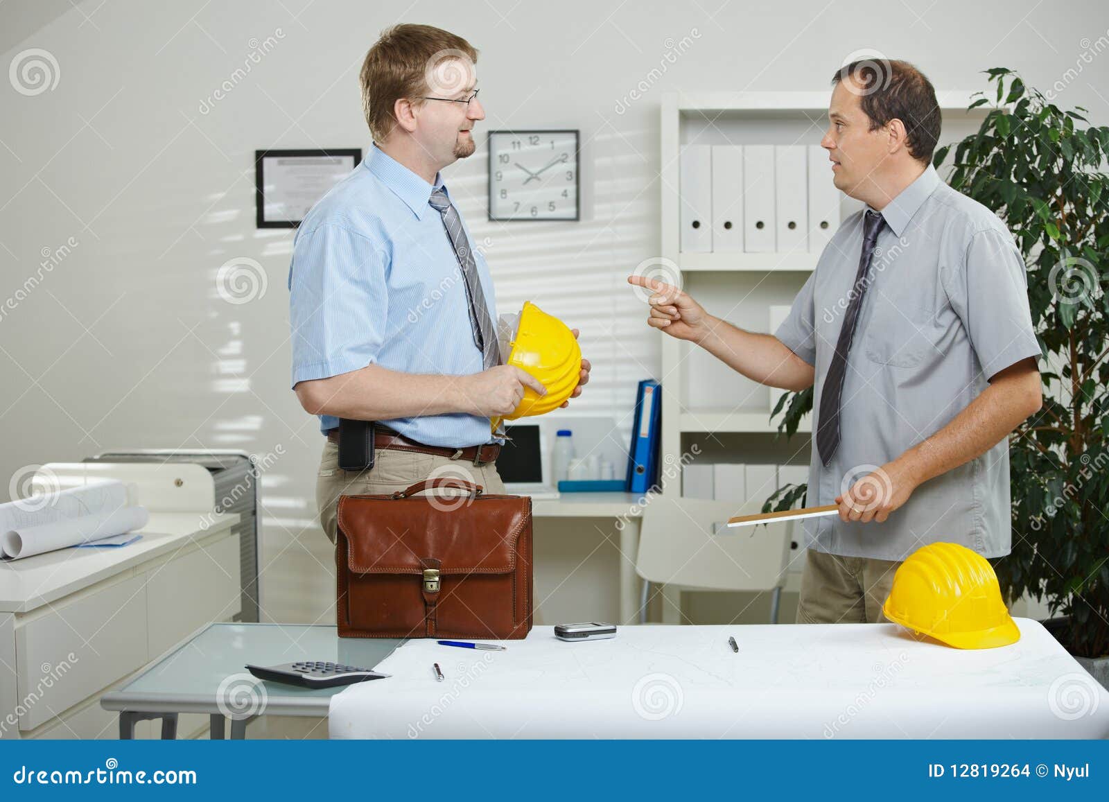 Engineers Talking at Office Stock Photo - Image of confident ...