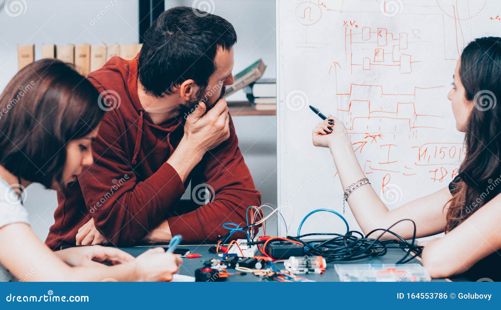 Engineers Teamwork Electronic Device Project Stock Photo - Image of ...