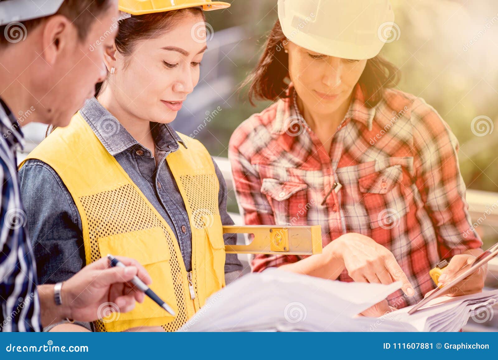 Engineers and teamwork stock image. Image of factory - 111607881