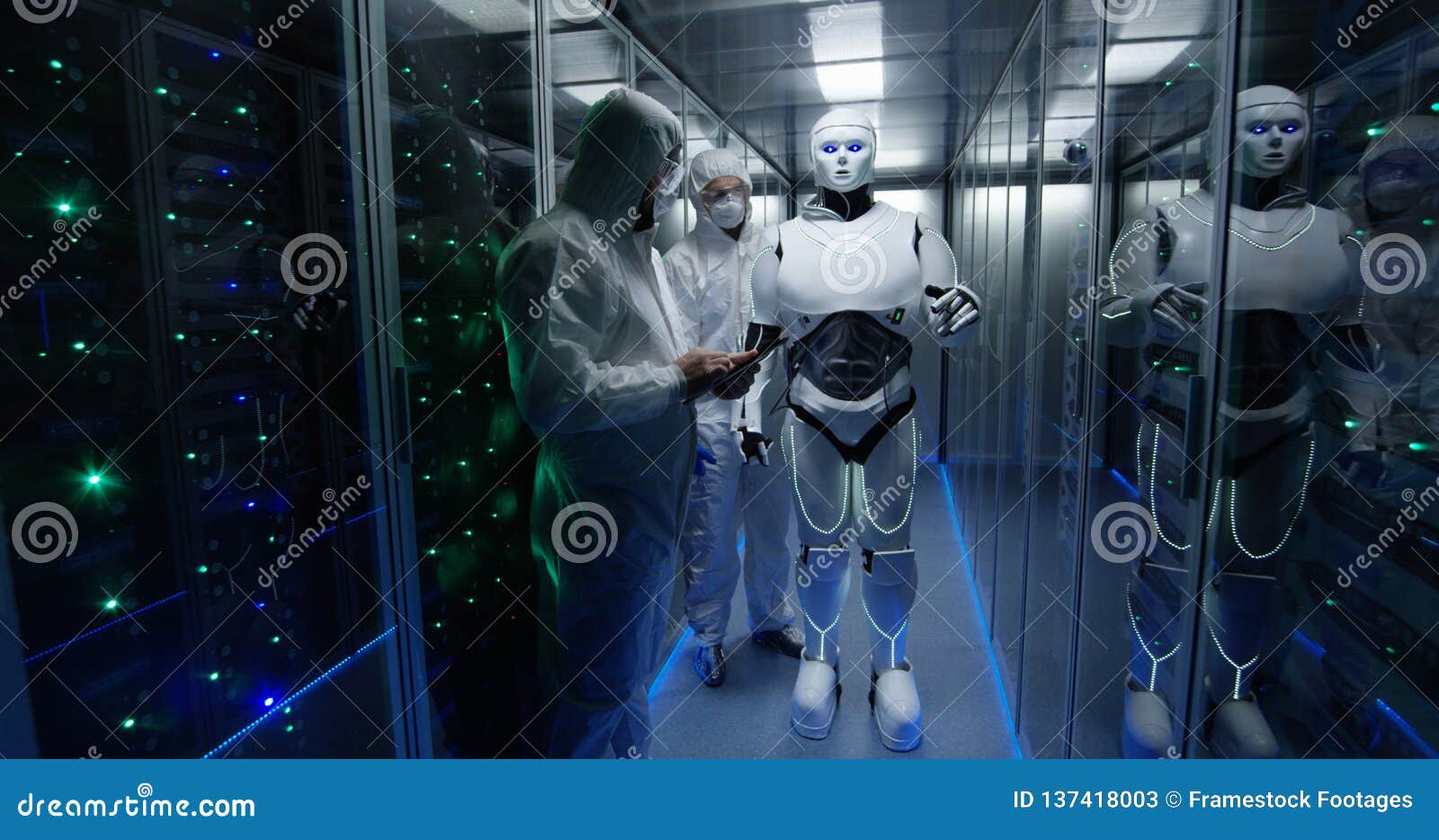 Engineers Testing On Robot Controls Inside The Laboratory Stock Image Image Of Experts 3217