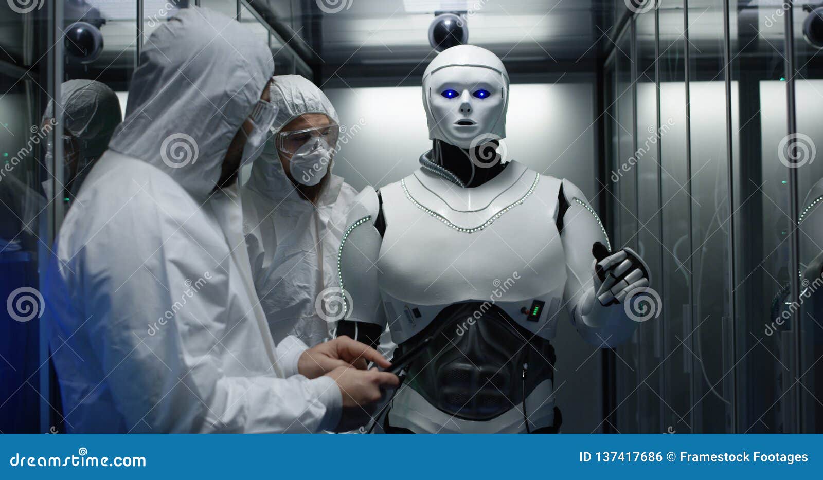 Engineers Testing on Robot Controls Stock Photo - Image of research ...