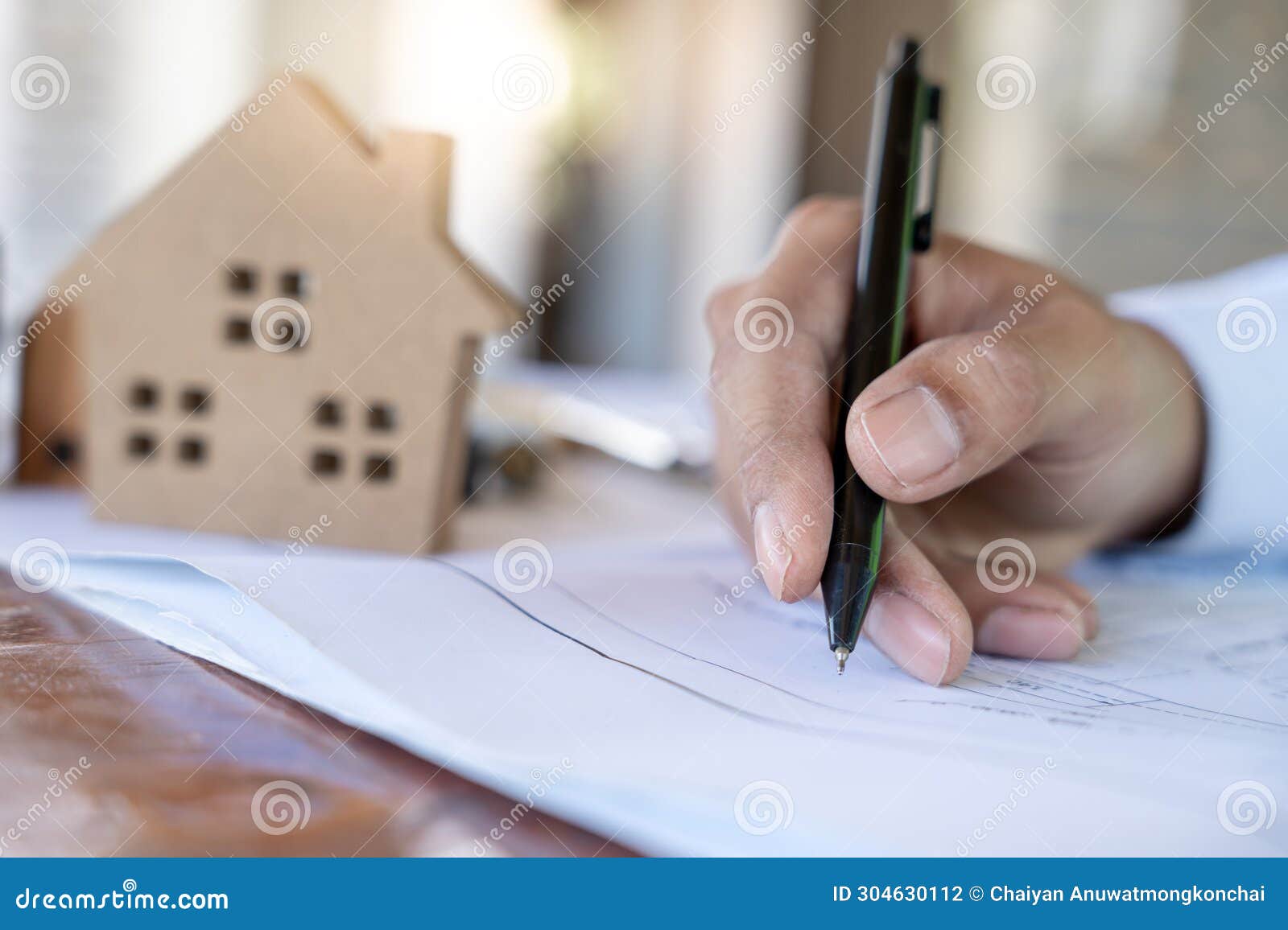 Engineers Use Blueprint Check Construction on Site. Contractor and ...