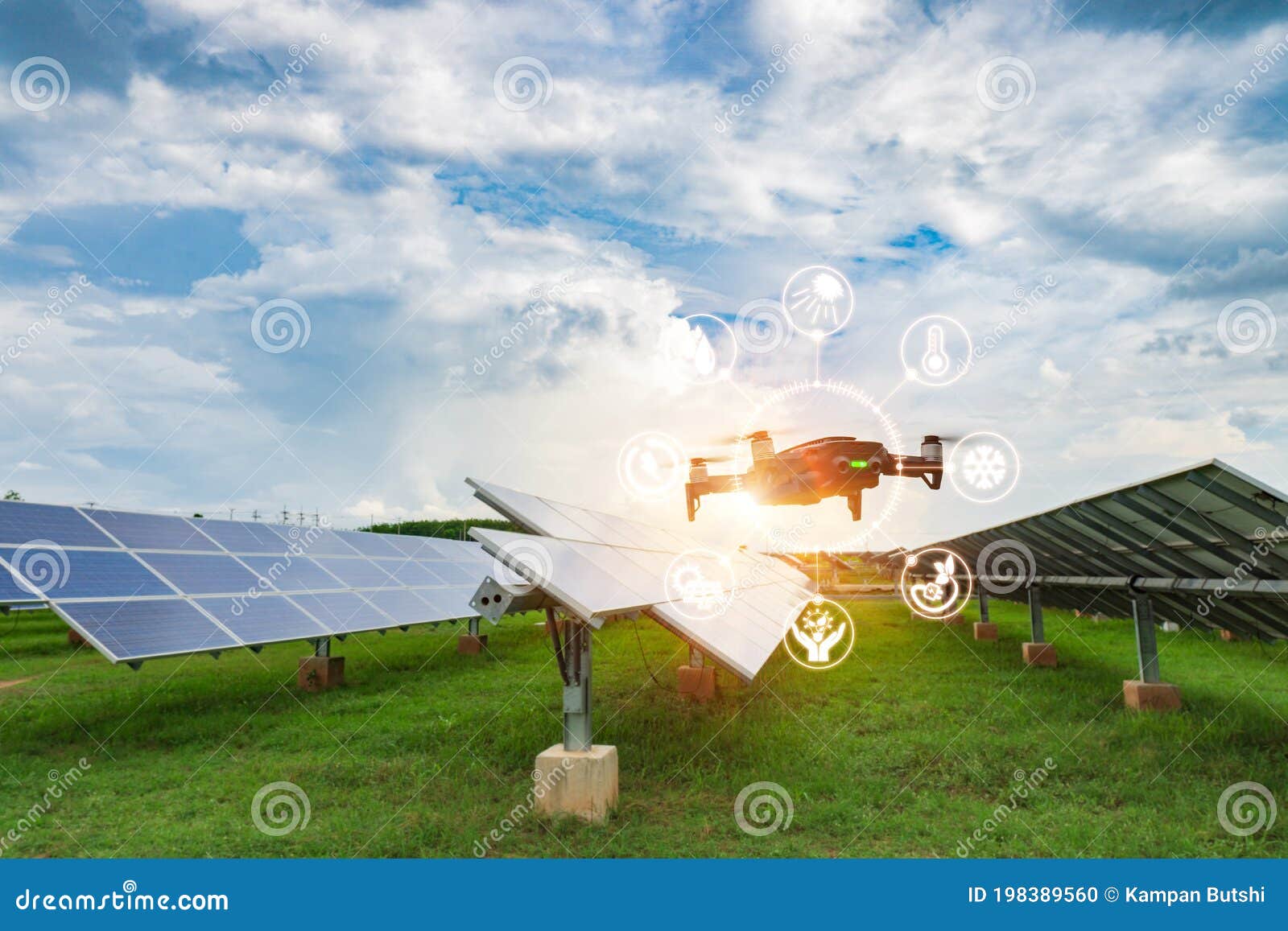 Engineers Use The Infrared Scanner Is Installed On The Drone To Check ...