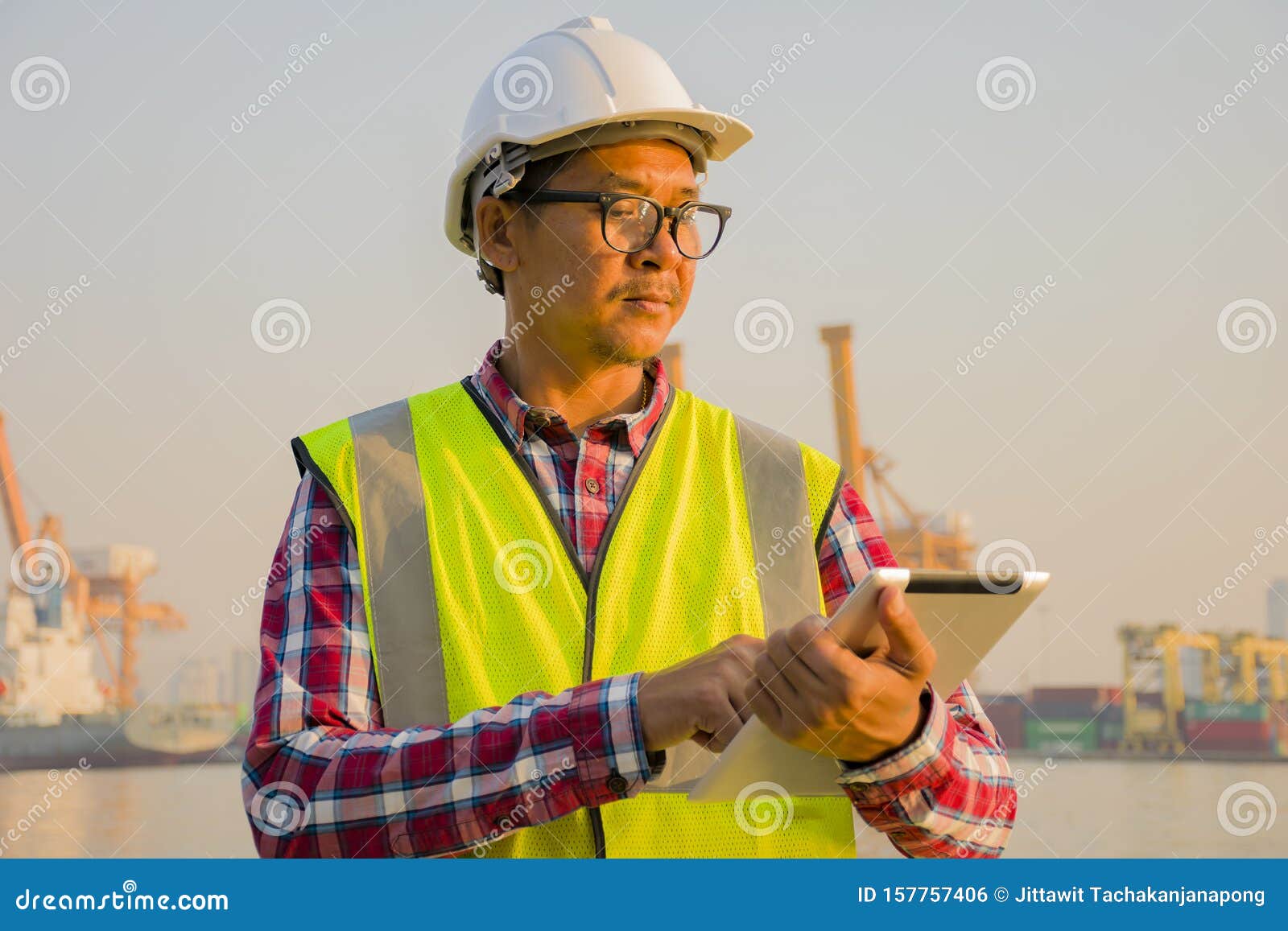 Engineers Use Tablets Concept Stock Photo - Image of machine, process ...