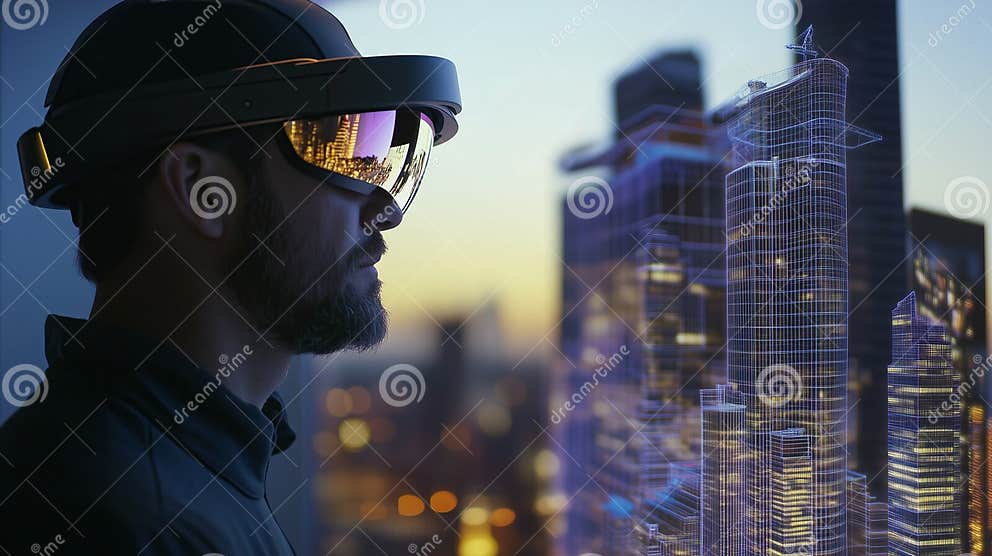 Engineers Using Augmented Reality Glasses Stock Image - Image of ...