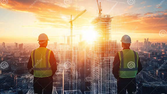 Engineers Visualizing a Building Project Using Innovative Technology at ...