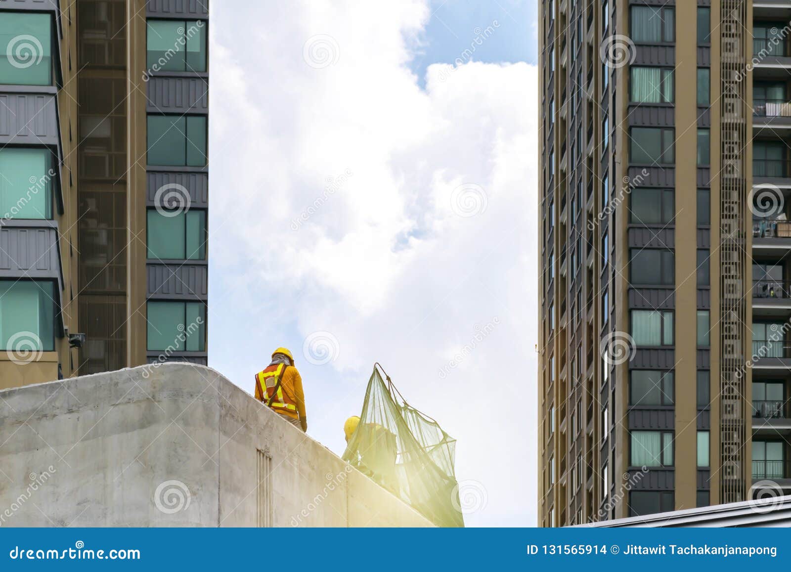 Engineers Who are Overseeing the Construction Work Stock Photo - Image ...