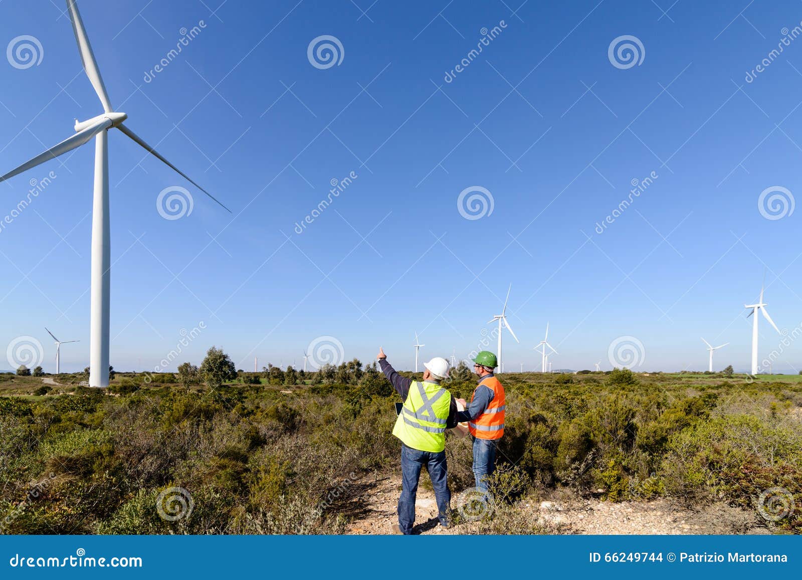 Engineers of Wind Turbine stock photo. Image of power - 66249744