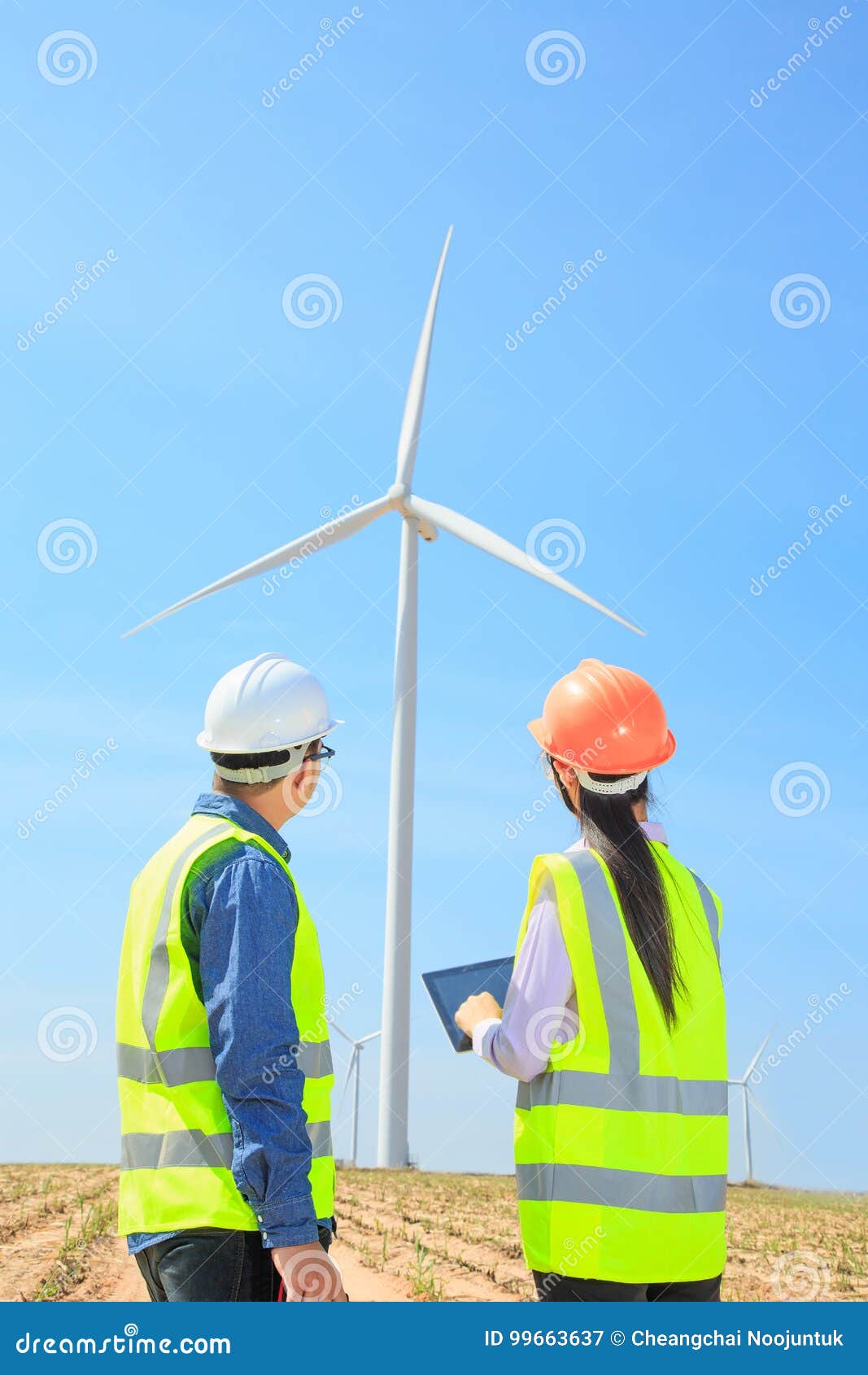 Engineers and Wind Turbines. Stock Image - Image of mill, engineering ...