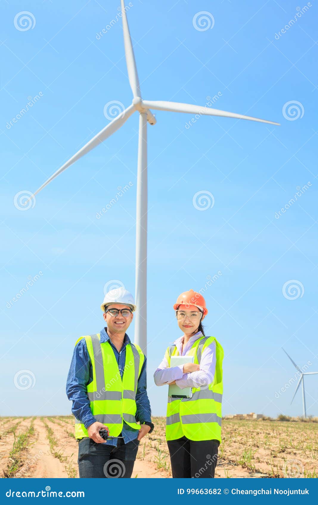 Engineers and Wind Turbines. Stock Photo - Image of blade, power: 99663682