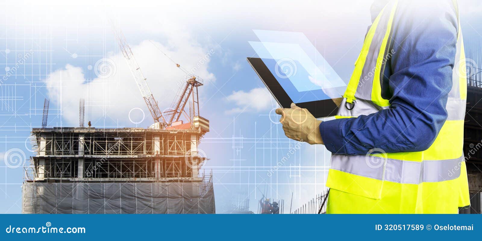 Engineers Work on Construction Drawings and Safety Systems.,Building ...