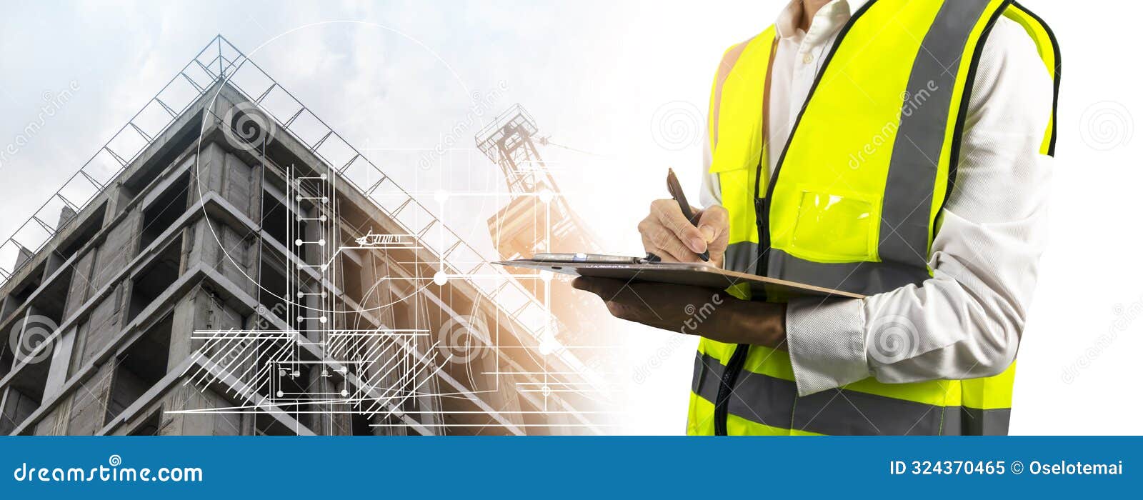 Engineers Work on Construction Drawings and Safety Systems.,Building ...