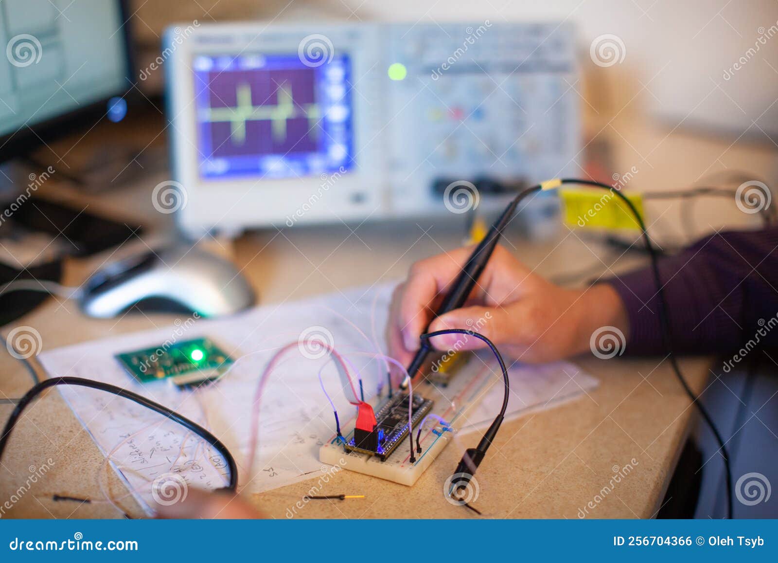 Engineers Work with Electrical Measuring Devices. Stock Photo - Image ...