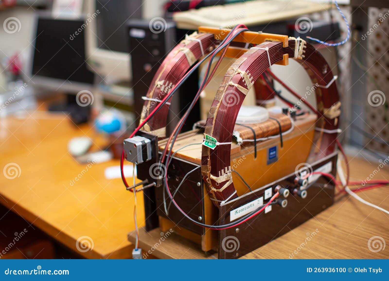 Engineers Work with Electrical Measuring Devices. Stock Photo - Image ...