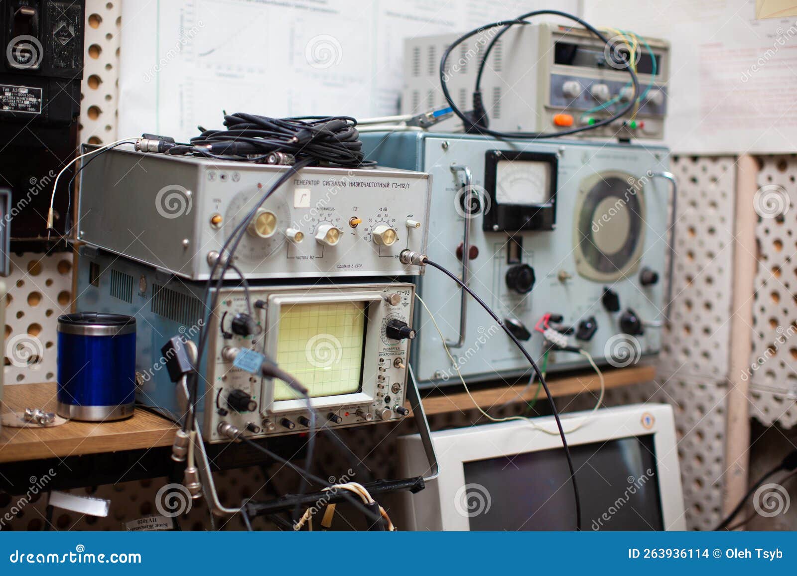 Engineers Work with Electrical Measuring Devices. Stock Photo - Image ...
