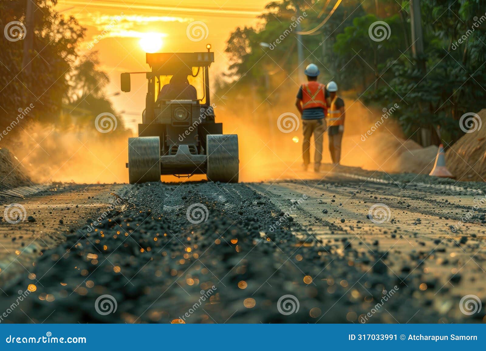 Engineers and Worker are Working on Road Construction Stock Image ...
