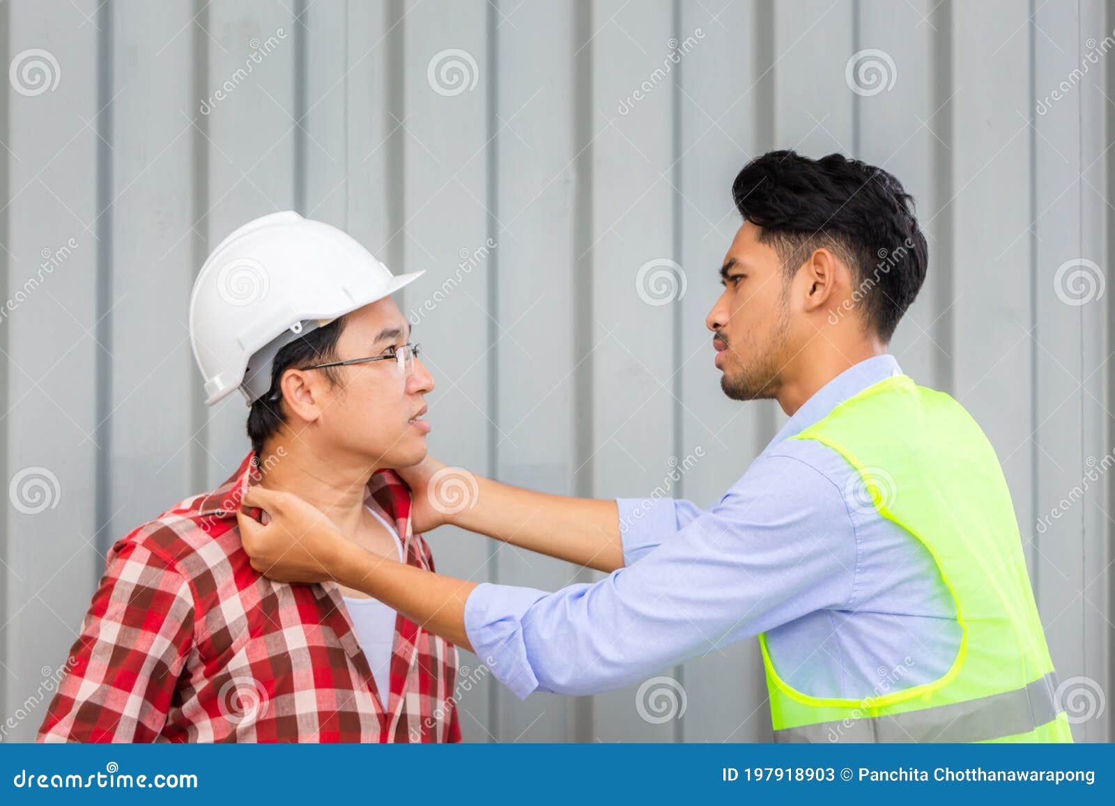 Engineers and Workers are Fighting at Construction Site. Rivalry and ...