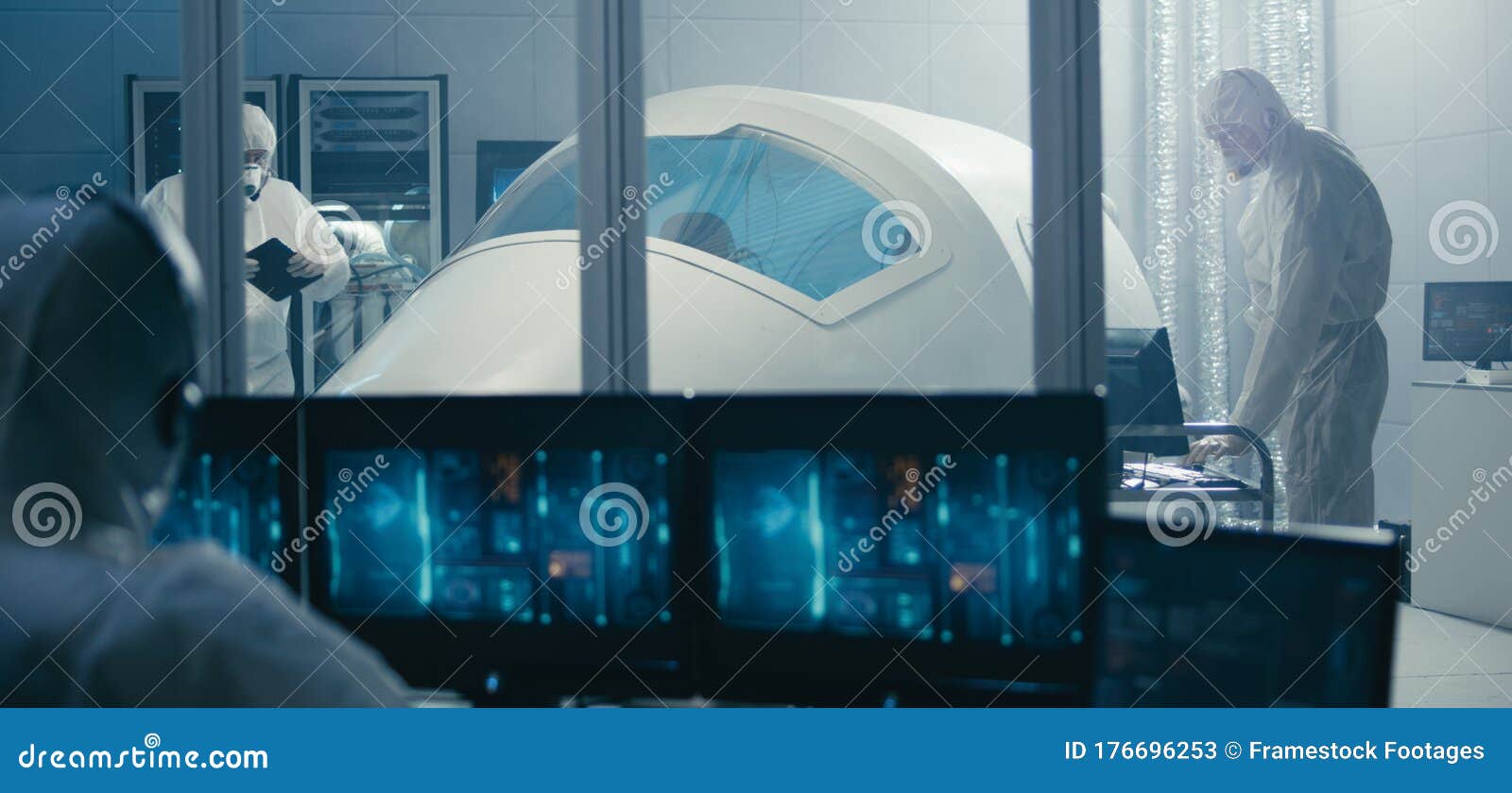 Engineers Working in Clean Room Stock Image - Image of development ...