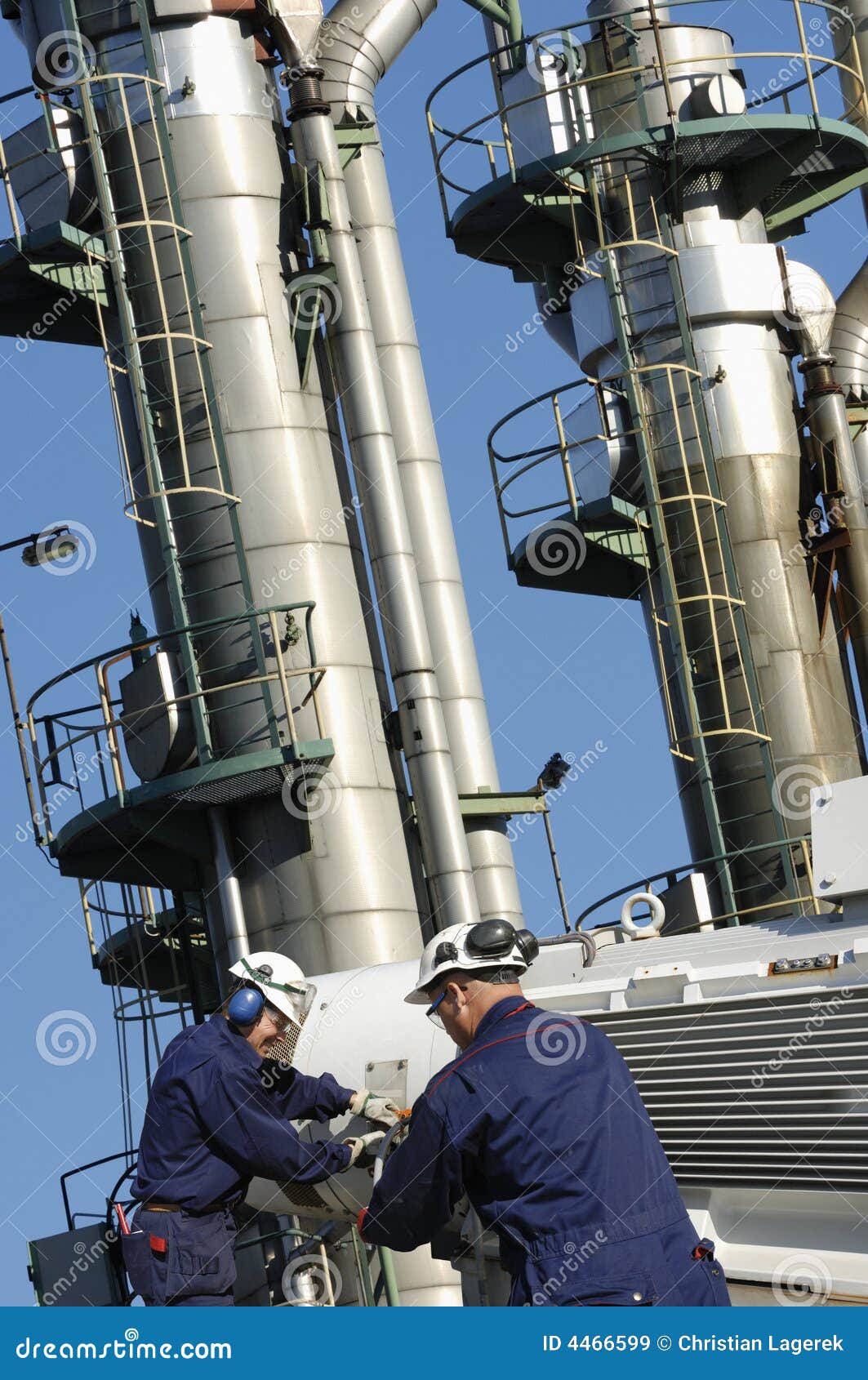 Engineers Working Inside Oil Industry Stock Image - Image of metal ...