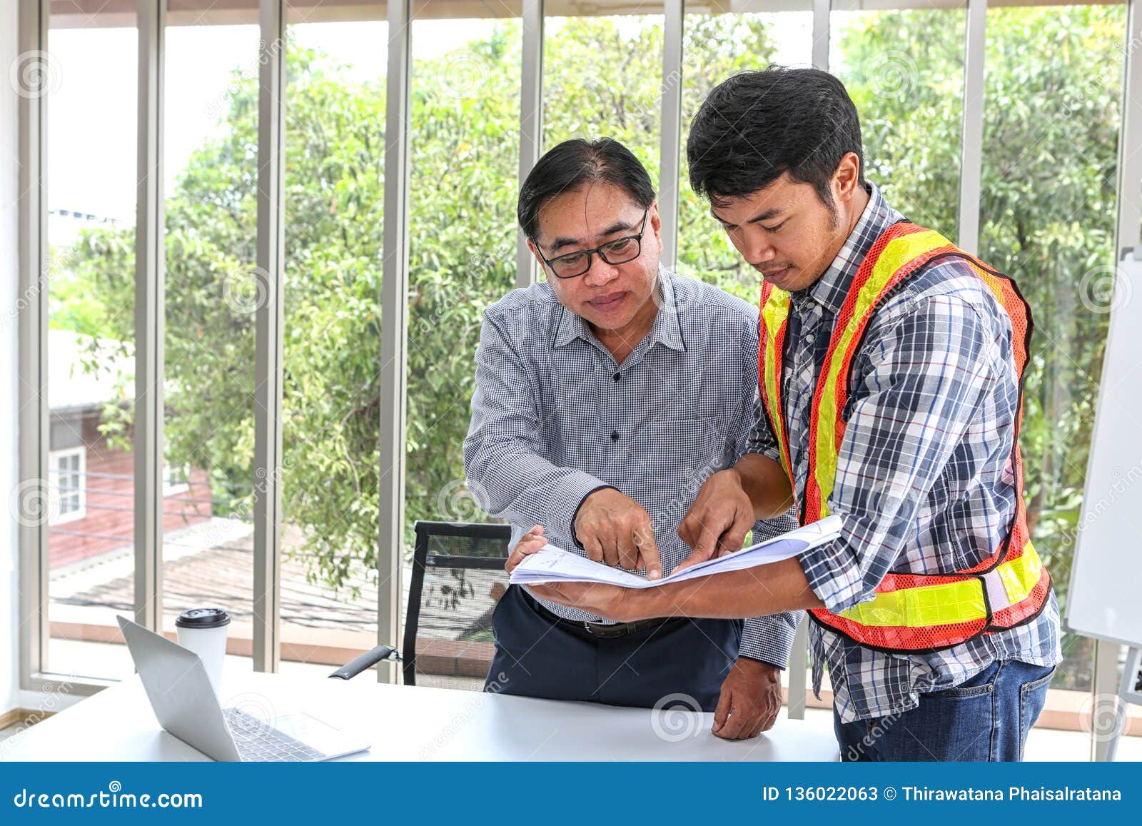 Engineers Working Meeting Room at the Office. Three Workers are Talking ...